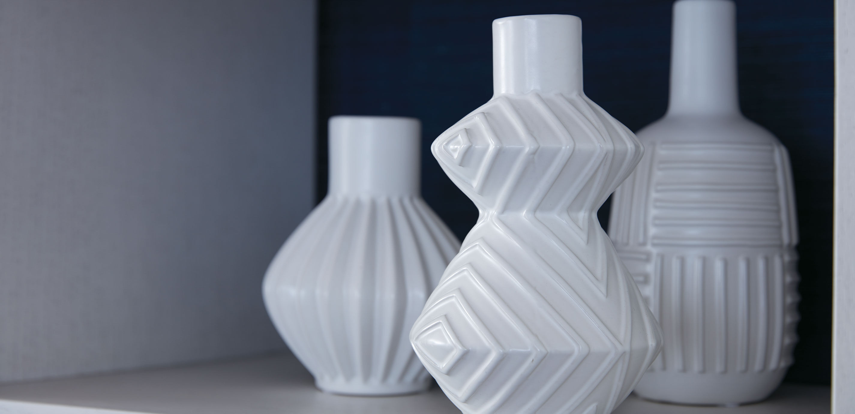 Bailey Ceramic Vases | Ceramic White Vase Set | Ethan Allen