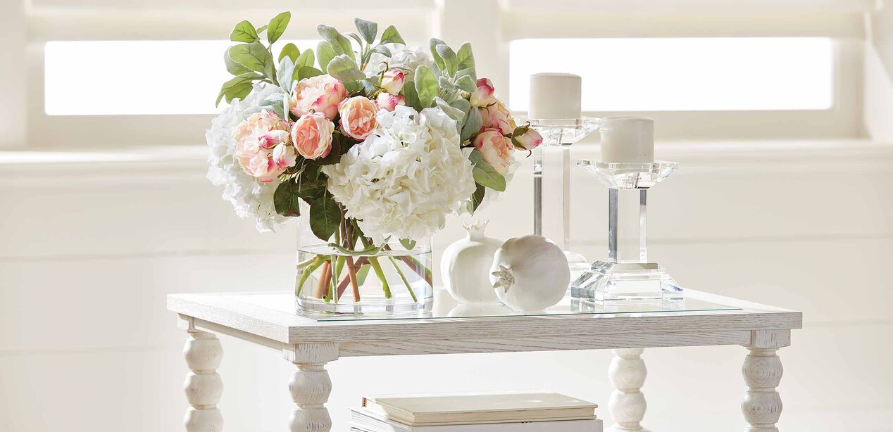 Roses and Hydrangeas | Faux Hydrangea in Vase | Ethan Allen