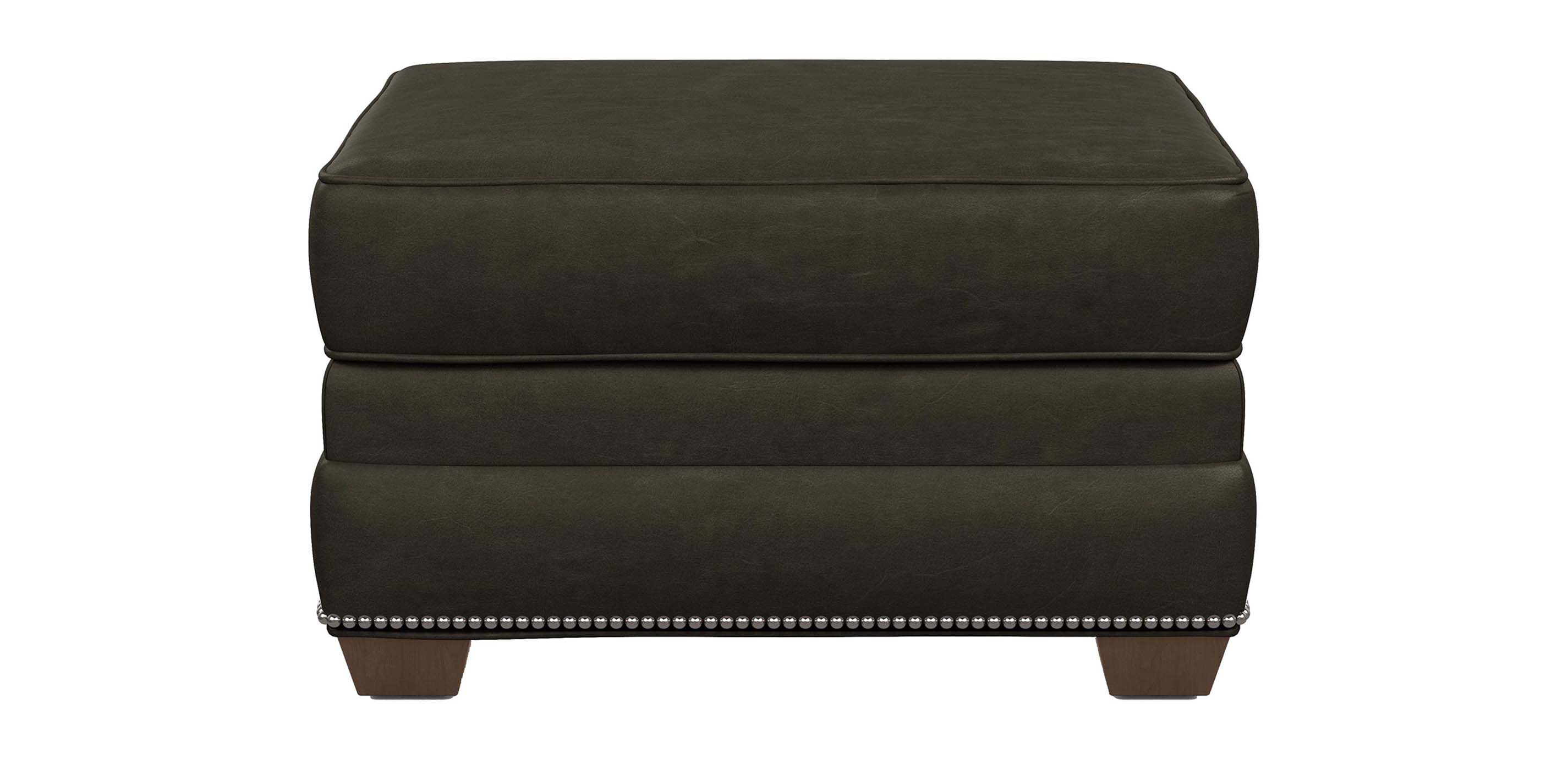 Bennett Leather Ottoman | The Bennett Collection | Ethan Allen
