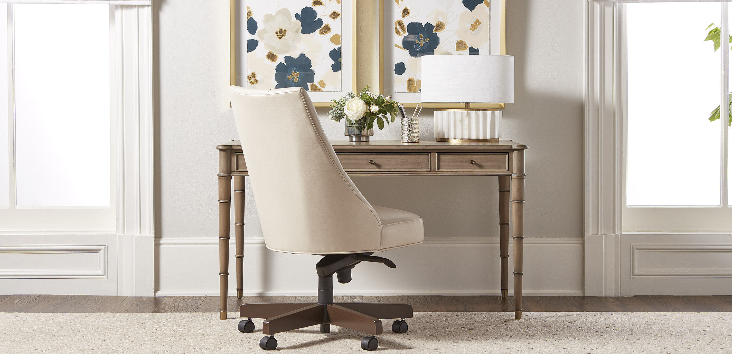 Farida Alabaster Desk Lamp | Small Alabaster Lamp | Ethan Allen