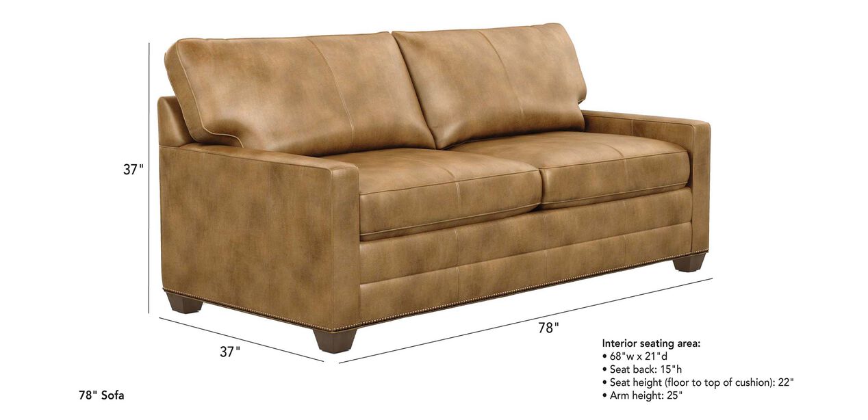 Bennett Track-Arm Leather Two Seat Sofa | The Bennett Collection ...