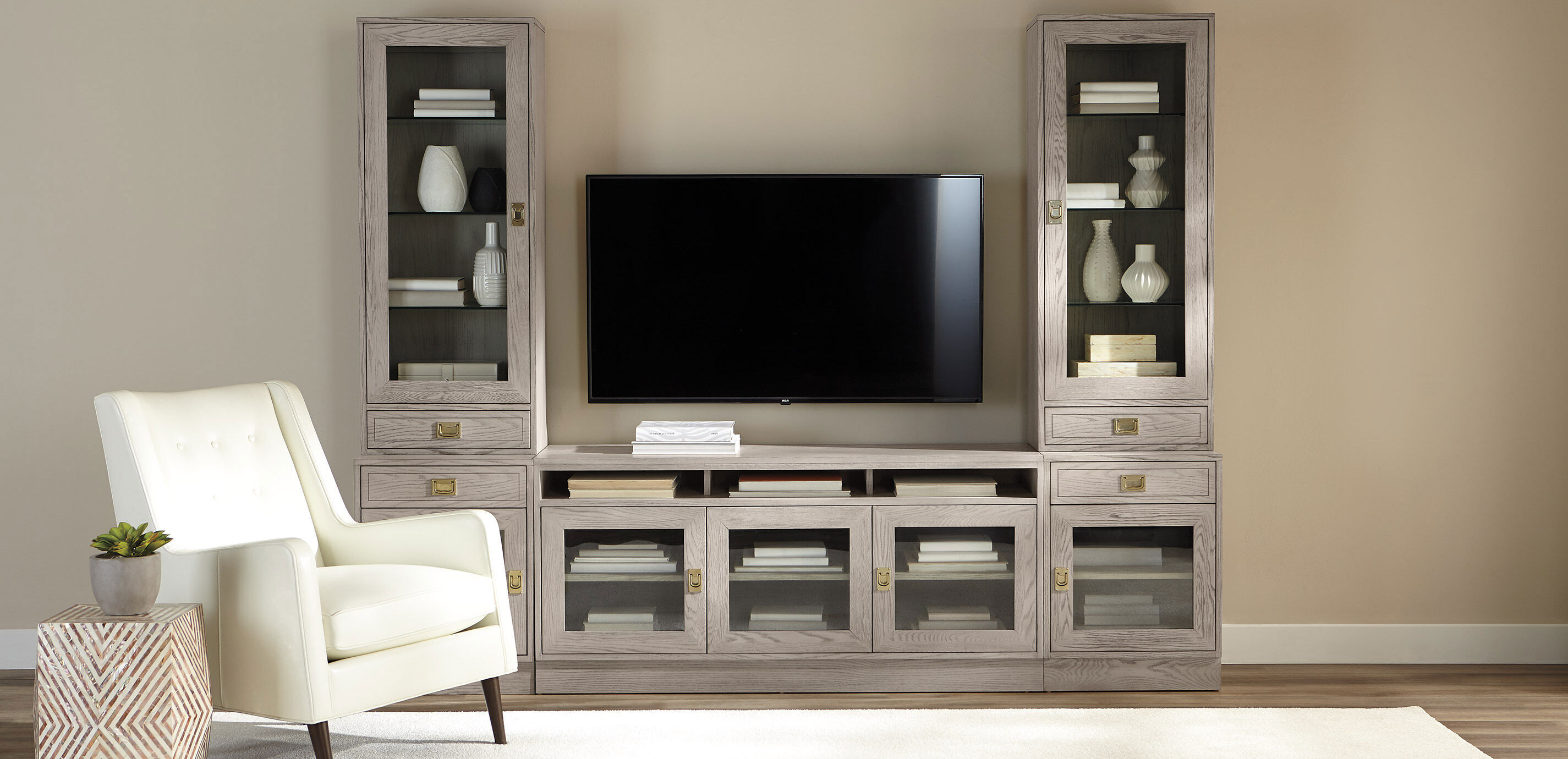 Callum Media Cabinet | Glass-Door Media Unit | Ethan Allen