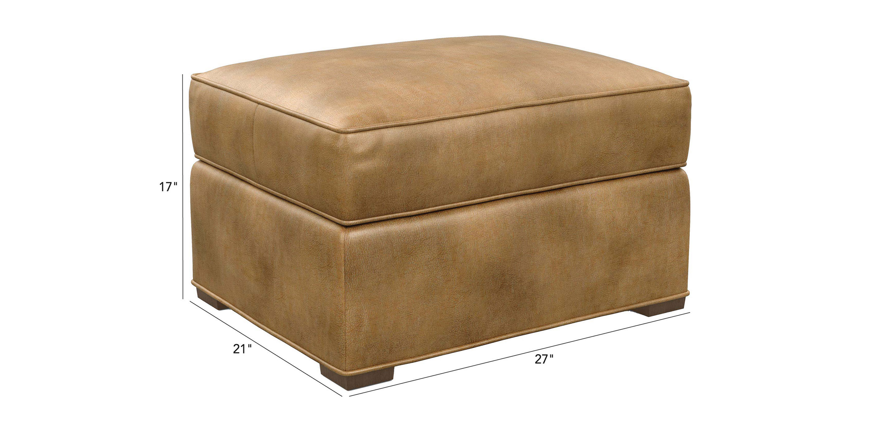 Turner Leather Ottoman | Ottomans & Benches | Ethan Allen