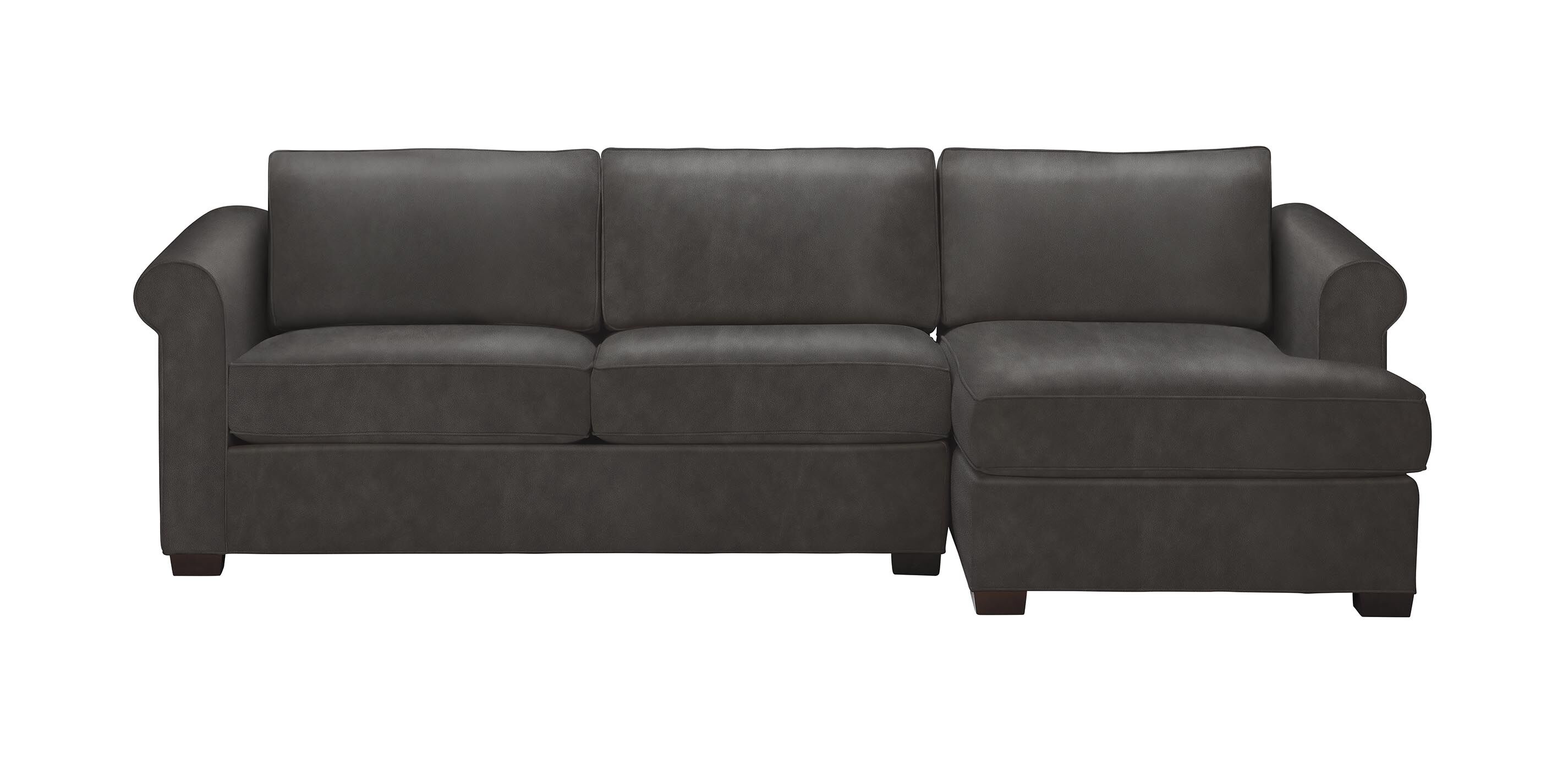 Spencer Build-Your-Own Roll-Arm Leather Sectional, 24"D | Ethan Allen