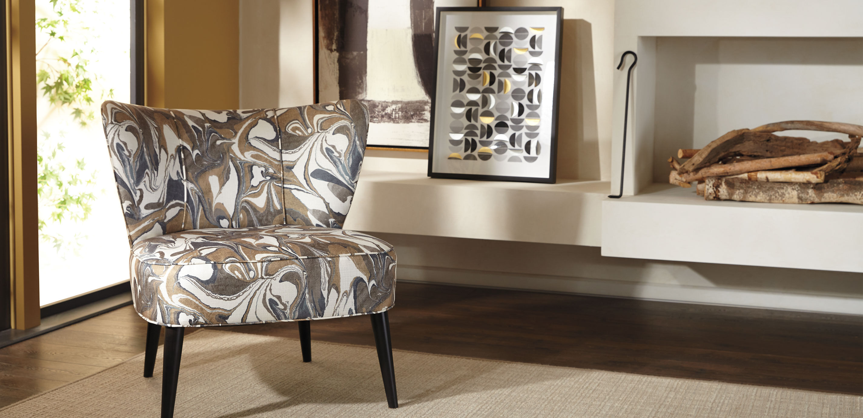 Saasha Curved-Back Chair | Midcentury-Modern Chair | Ethan Allen