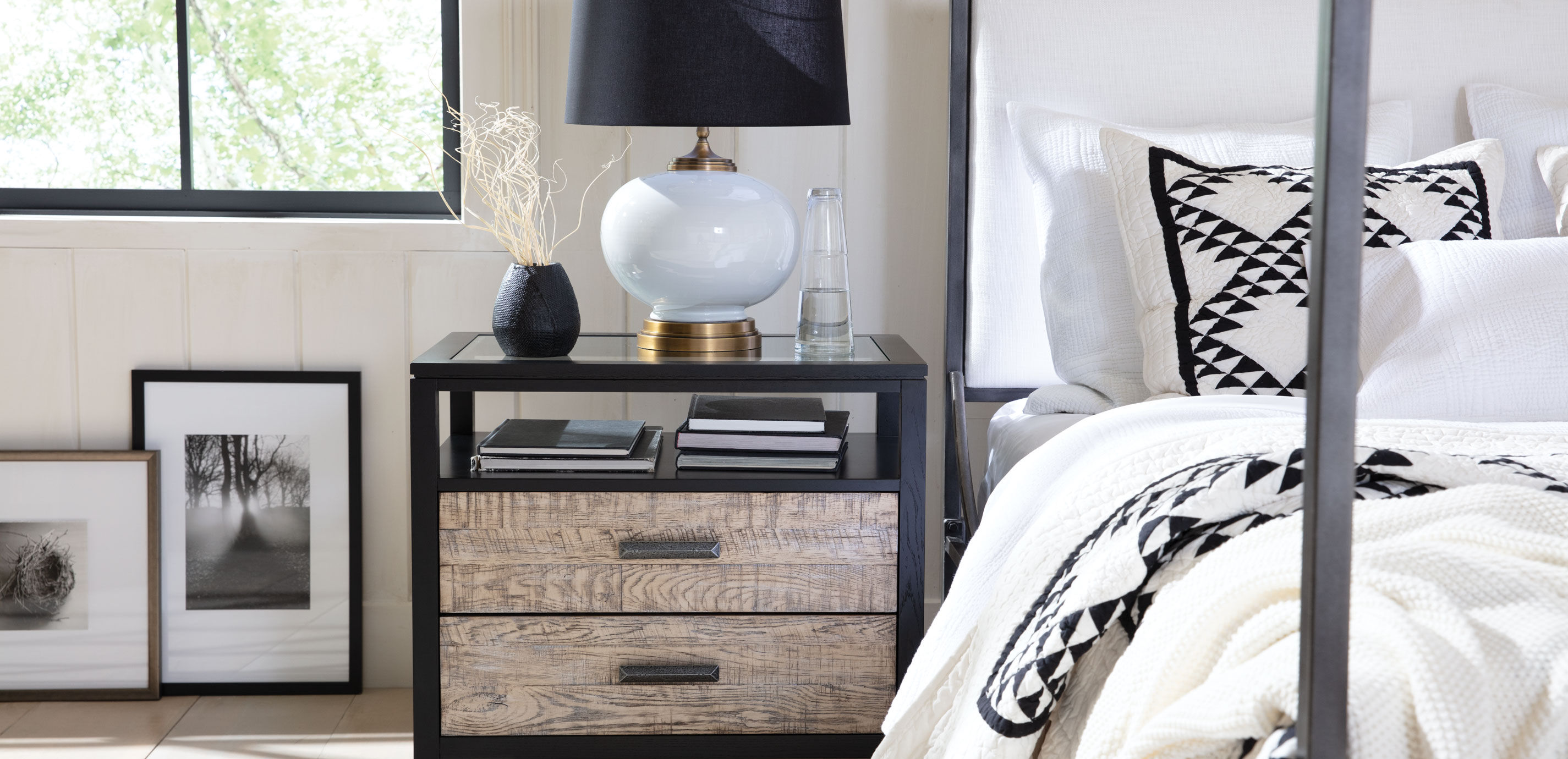 Merrick Night Table | Glass-Top Night Table | Ethan Allen