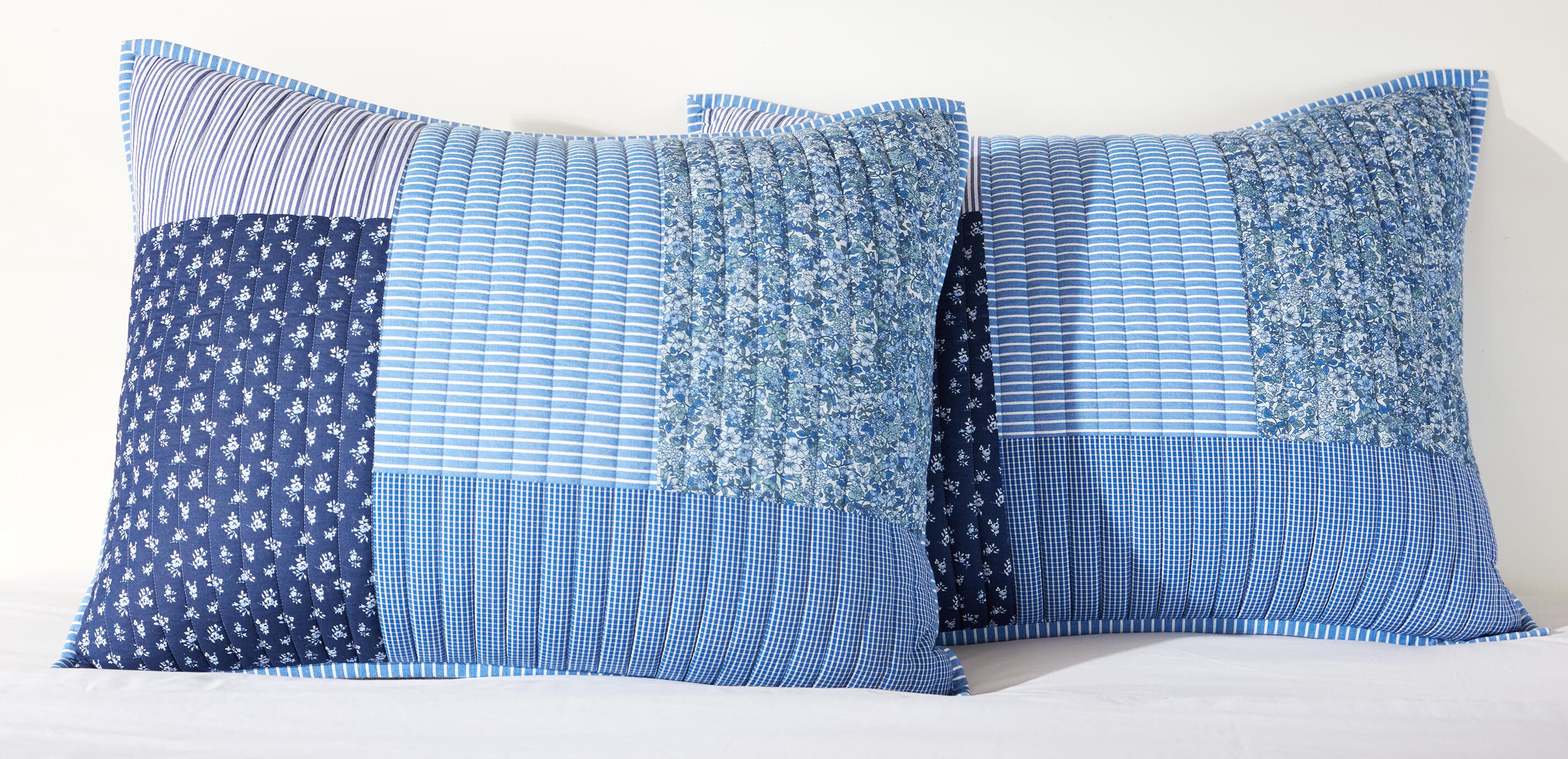 Mixed Patchwork Navy Quilt and Shams Set | Ethan Allen