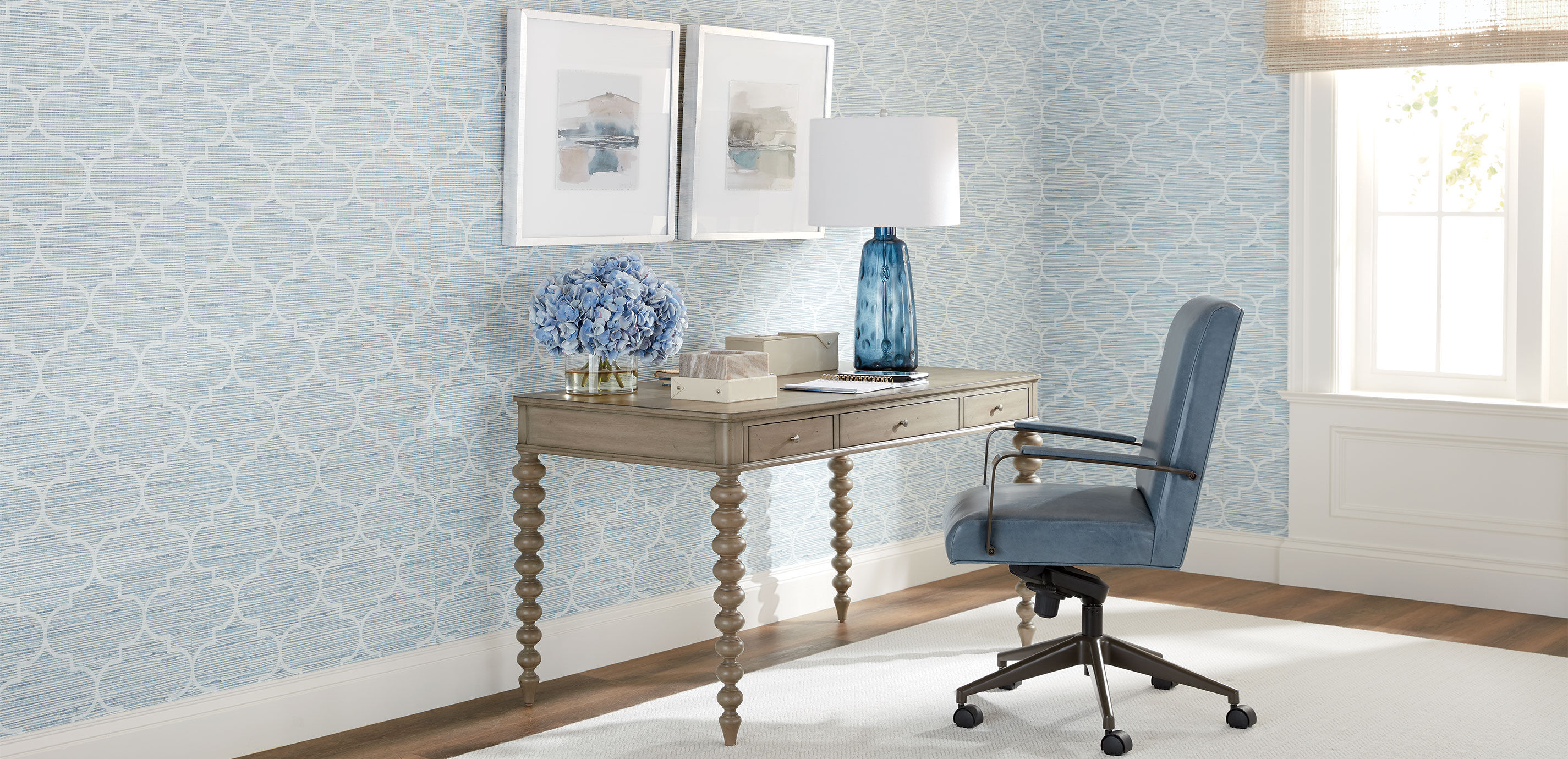 Custom Rounded--Corner Wooden Home Office Desk | Ethan Allen