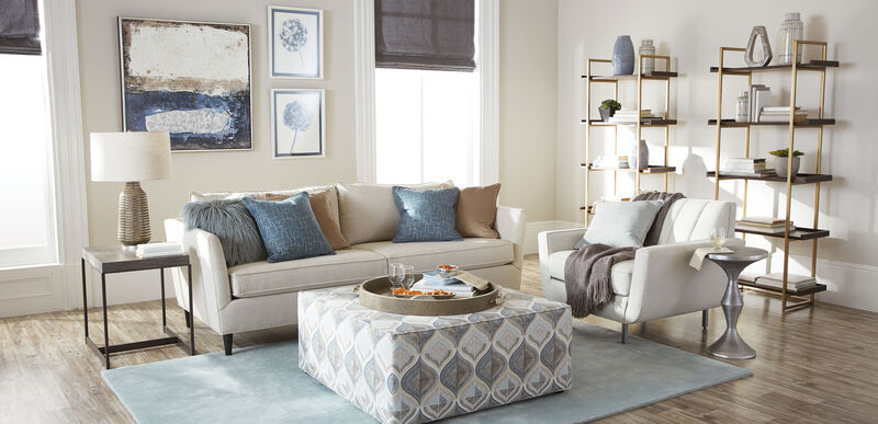 Hadlee Sculptural Glazed Dolomite Table Lamp | Ethan Allen