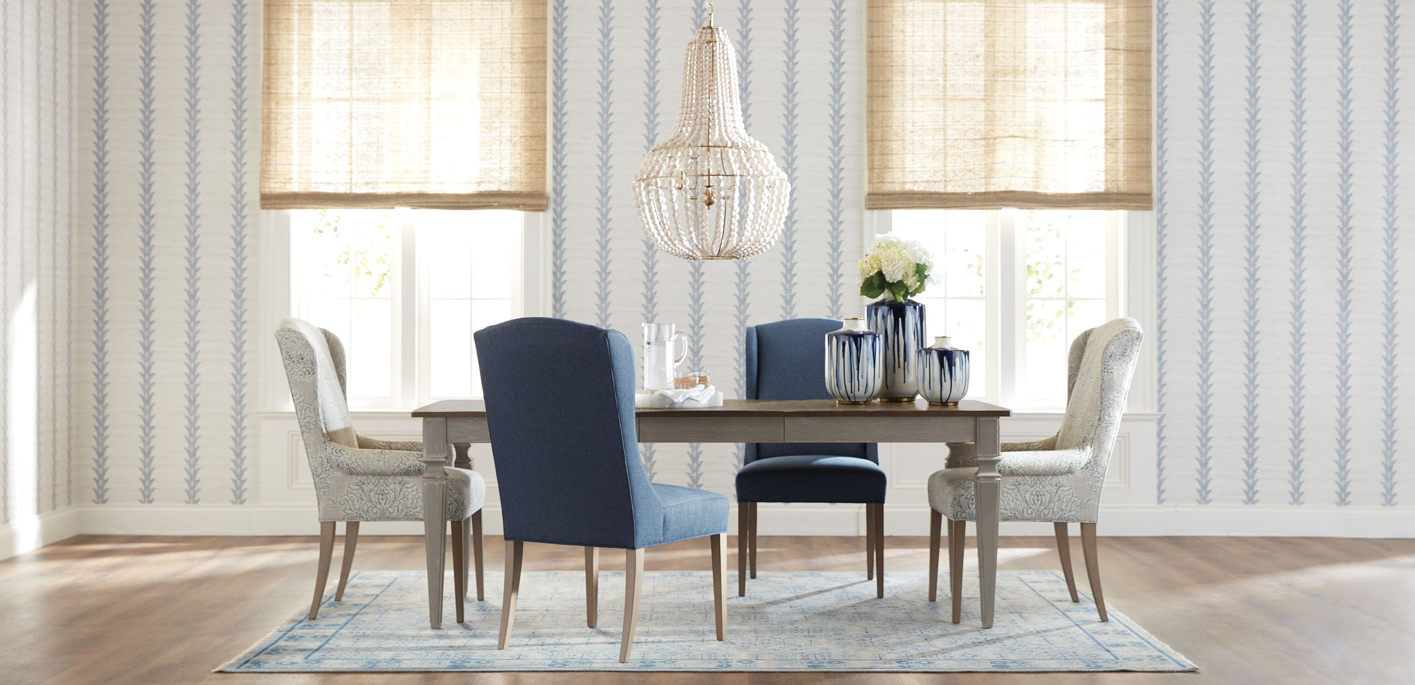 Lenoir Wingback Dining Side Chair in Fabric | Ethan Allen