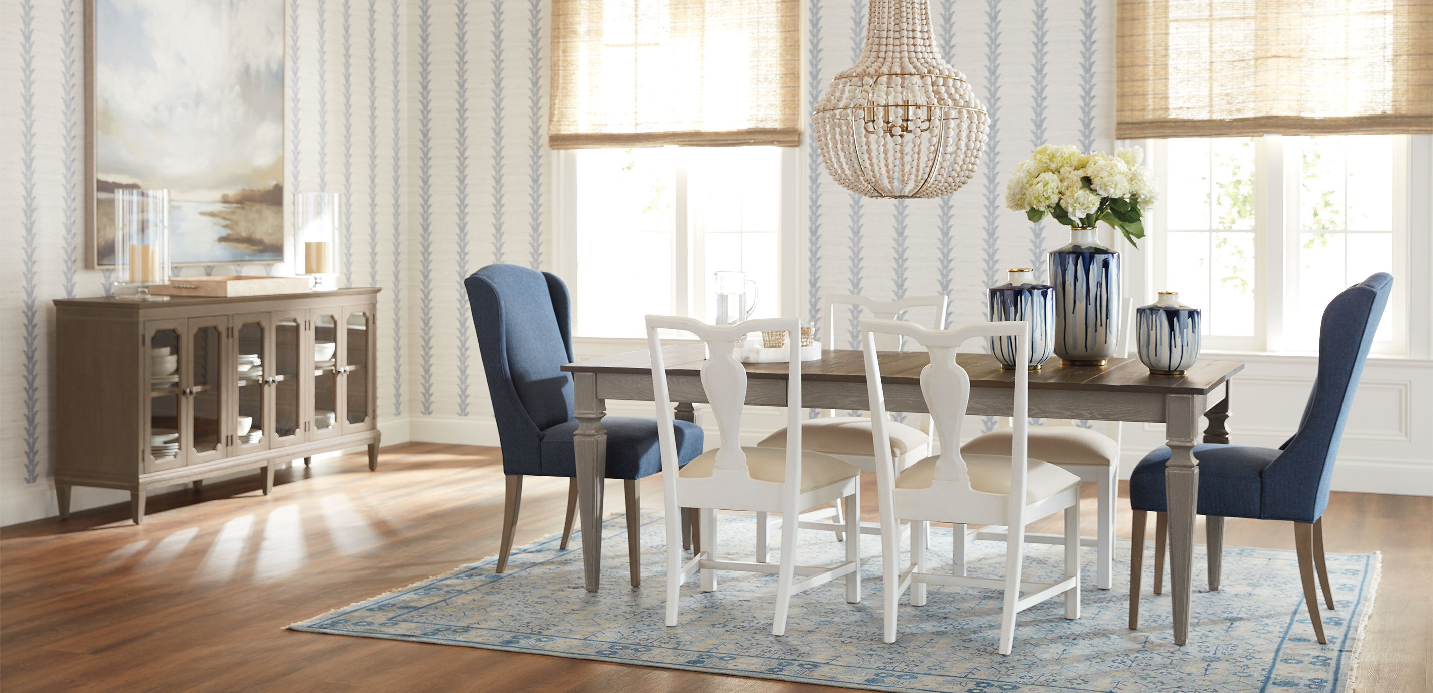 Lenoir Wingback Dining Side Chair in Fabric | Ethan Allen