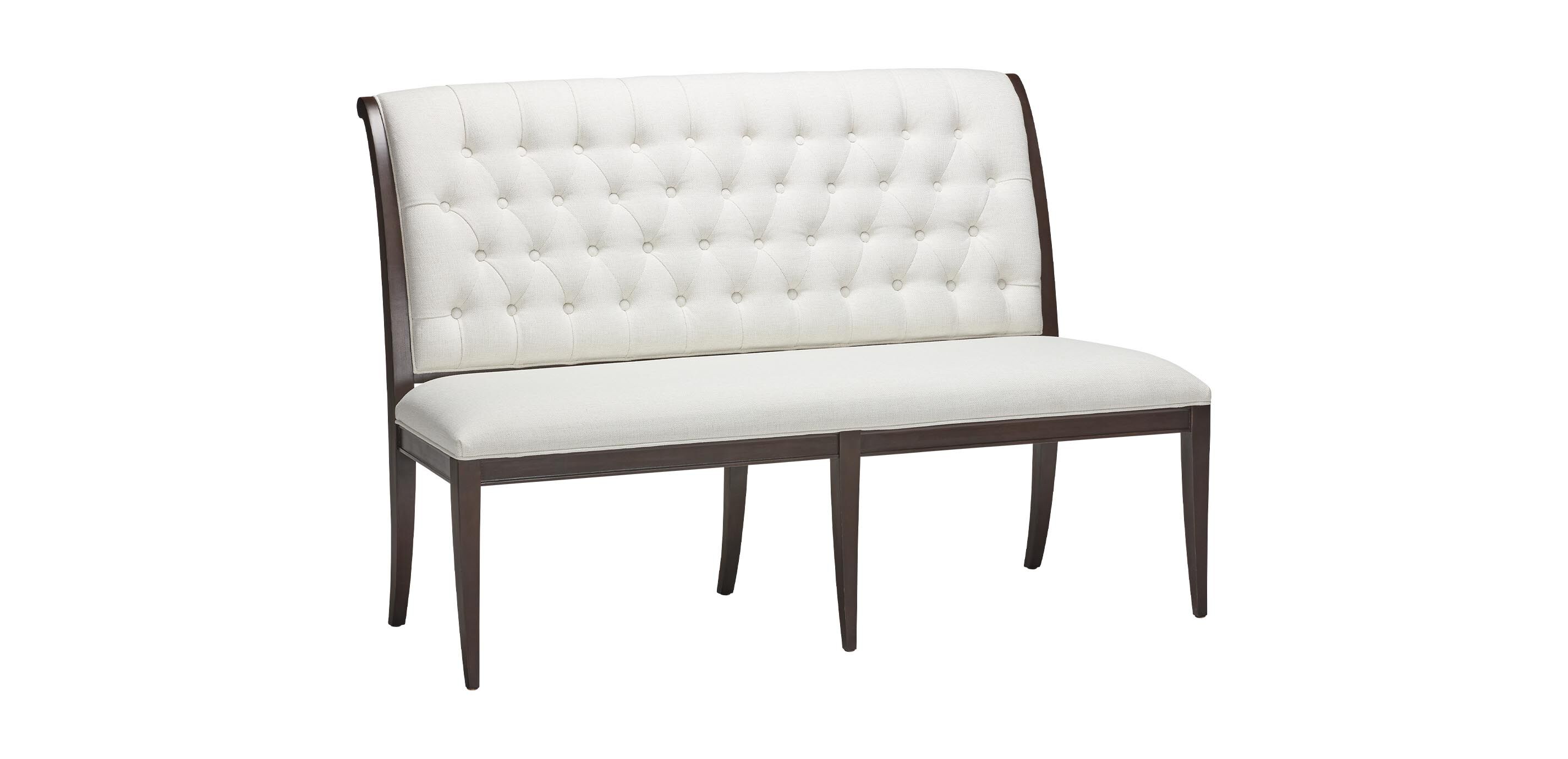 Tufted dining bench with back store
