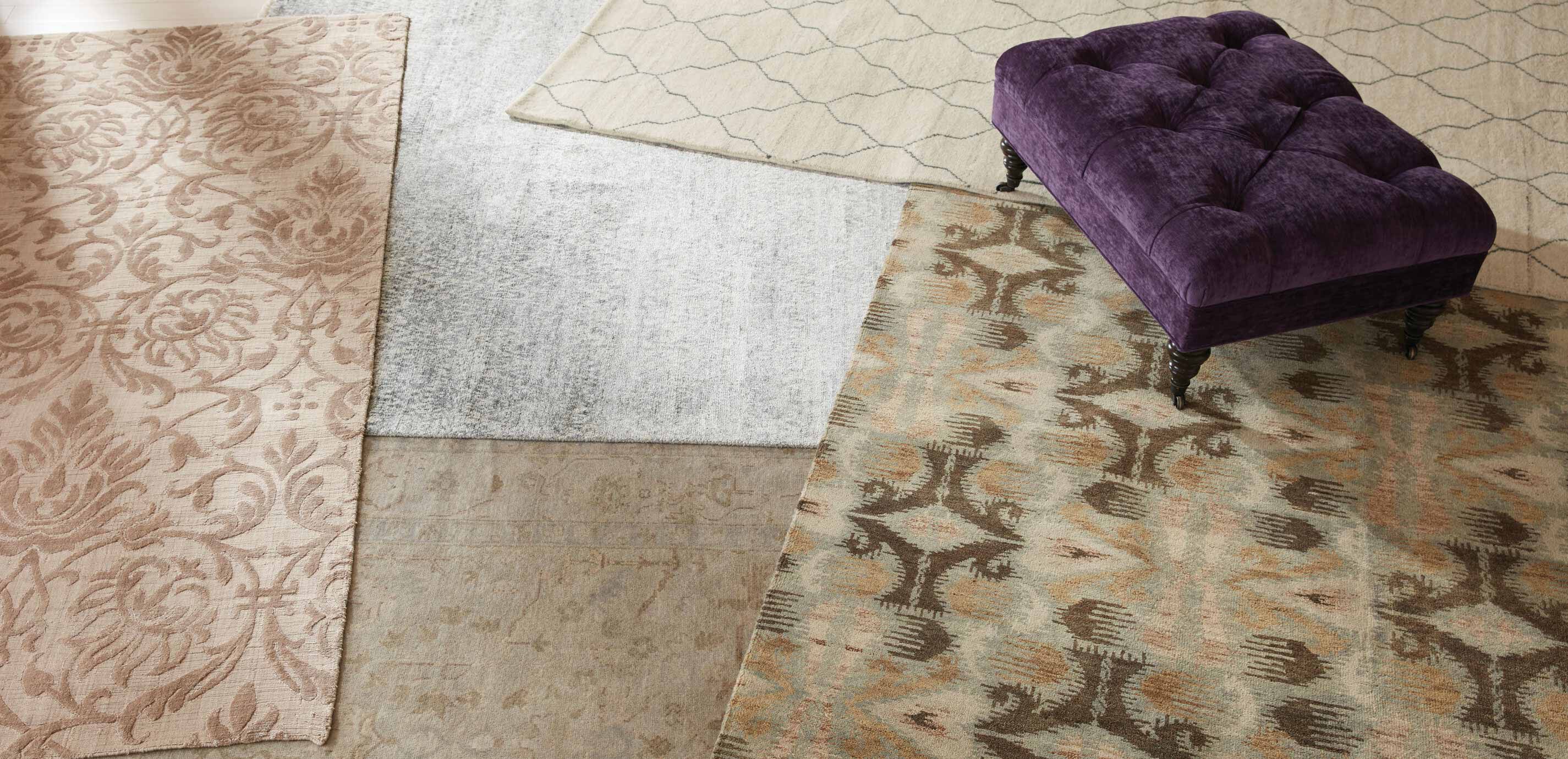 Jacquard Damask Rug, Buff | Damask & Floral Rugs | Ethan Allen