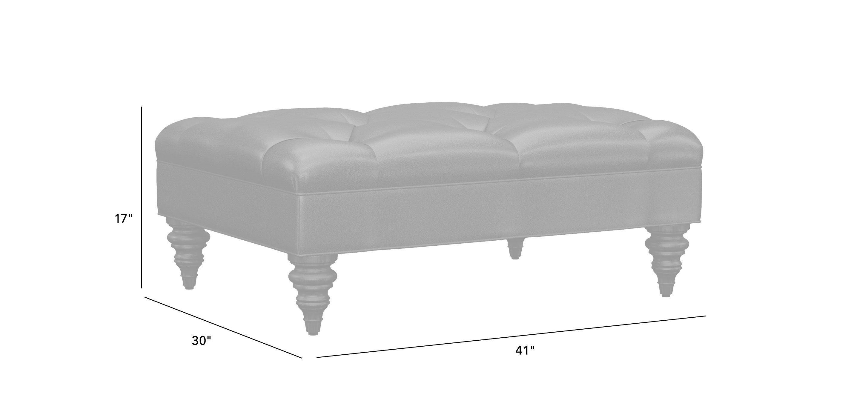 Anton Tall Leather Ottoman | Ottomans & Benches | Ethan Allen