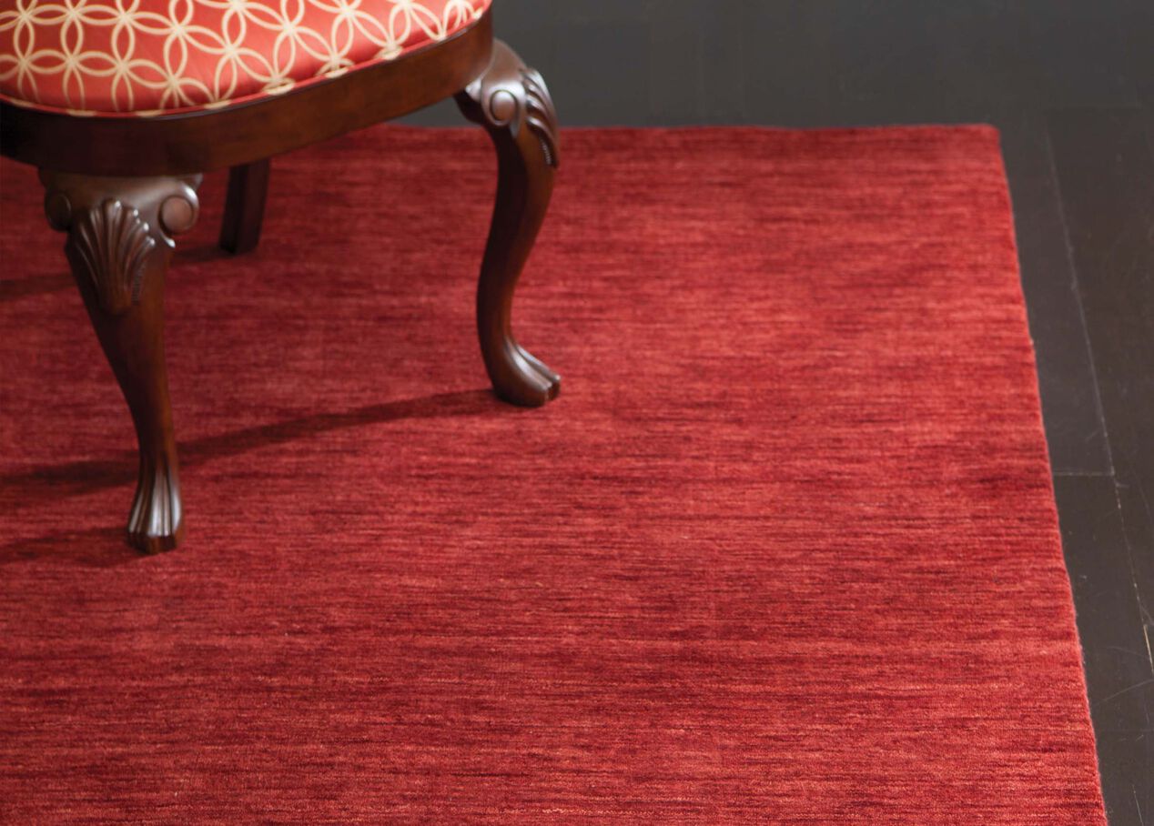 Loomed Wool Rug, Garnet Red | Solid Rugs