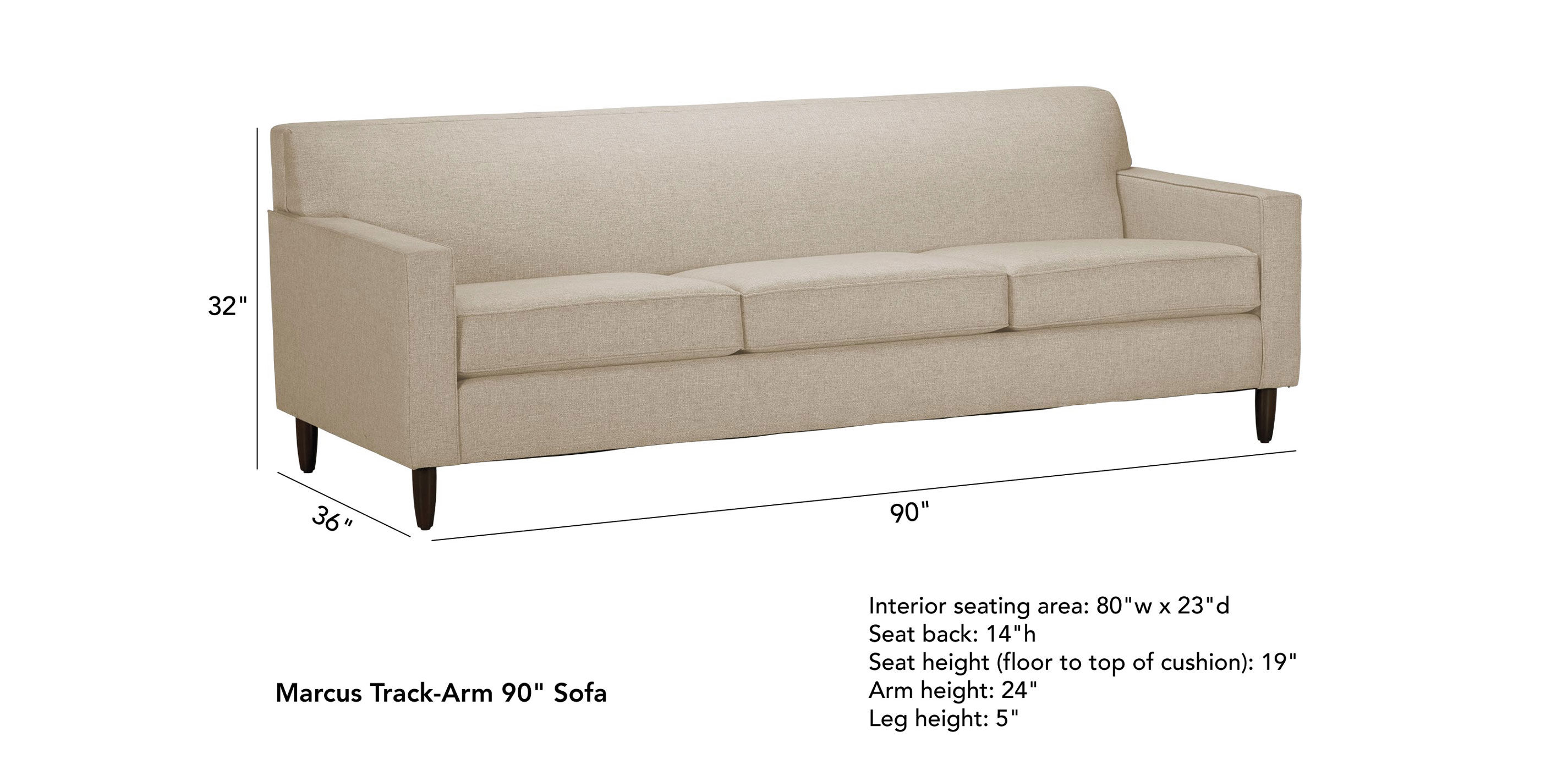 Marcus Upholstered Modern Track-Arm Sofa | Ethan Allen