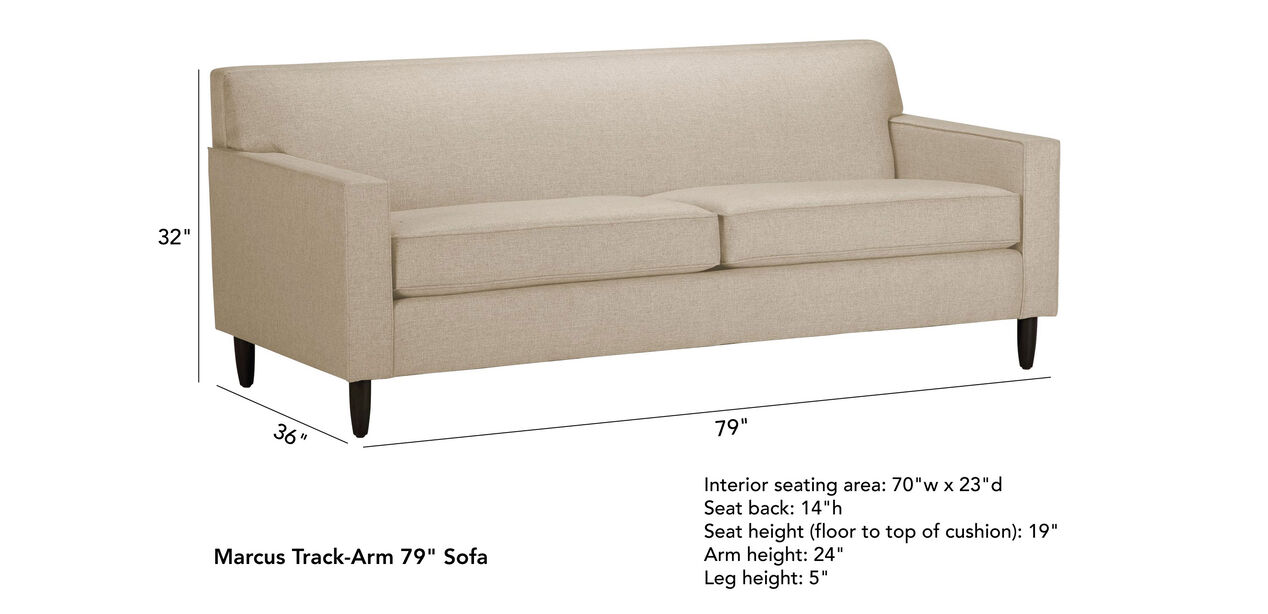 Marcus Upholstered Modern Track-Arm Sofa | Ethan Allen