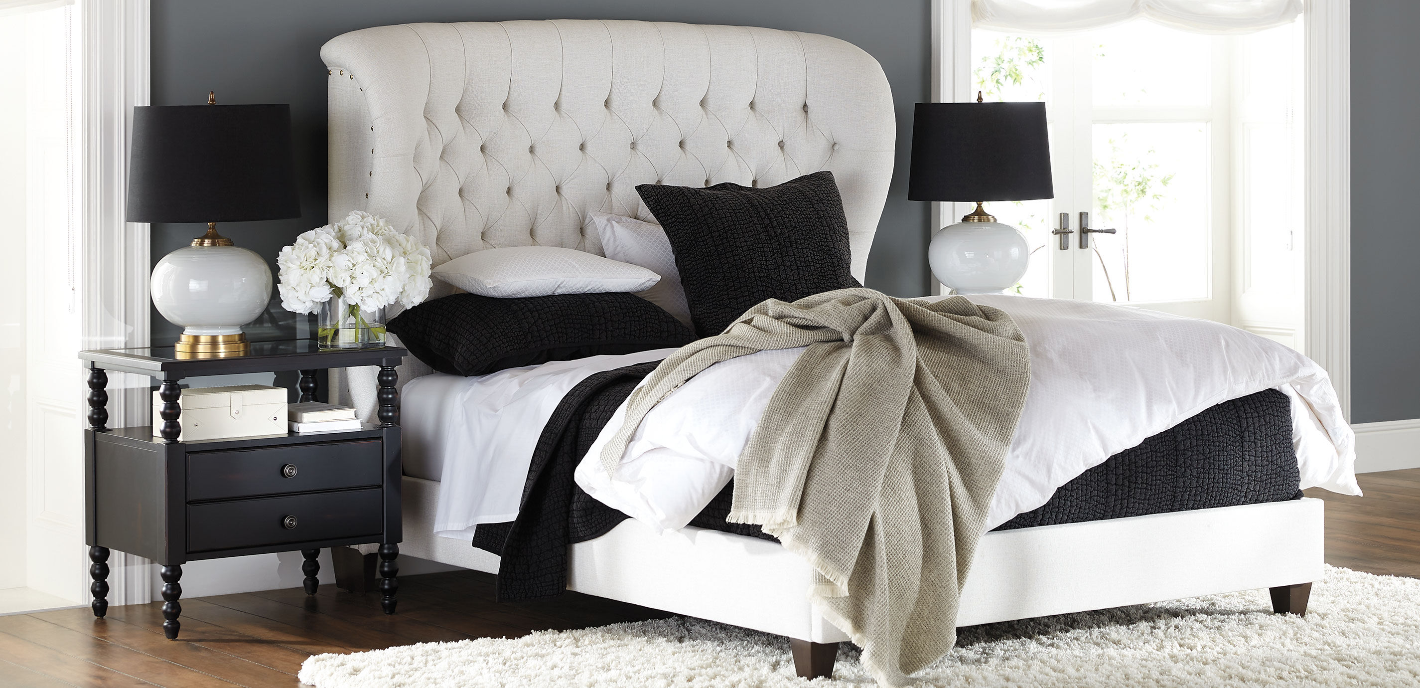 Netherton tufted upholstered storage standard bed store