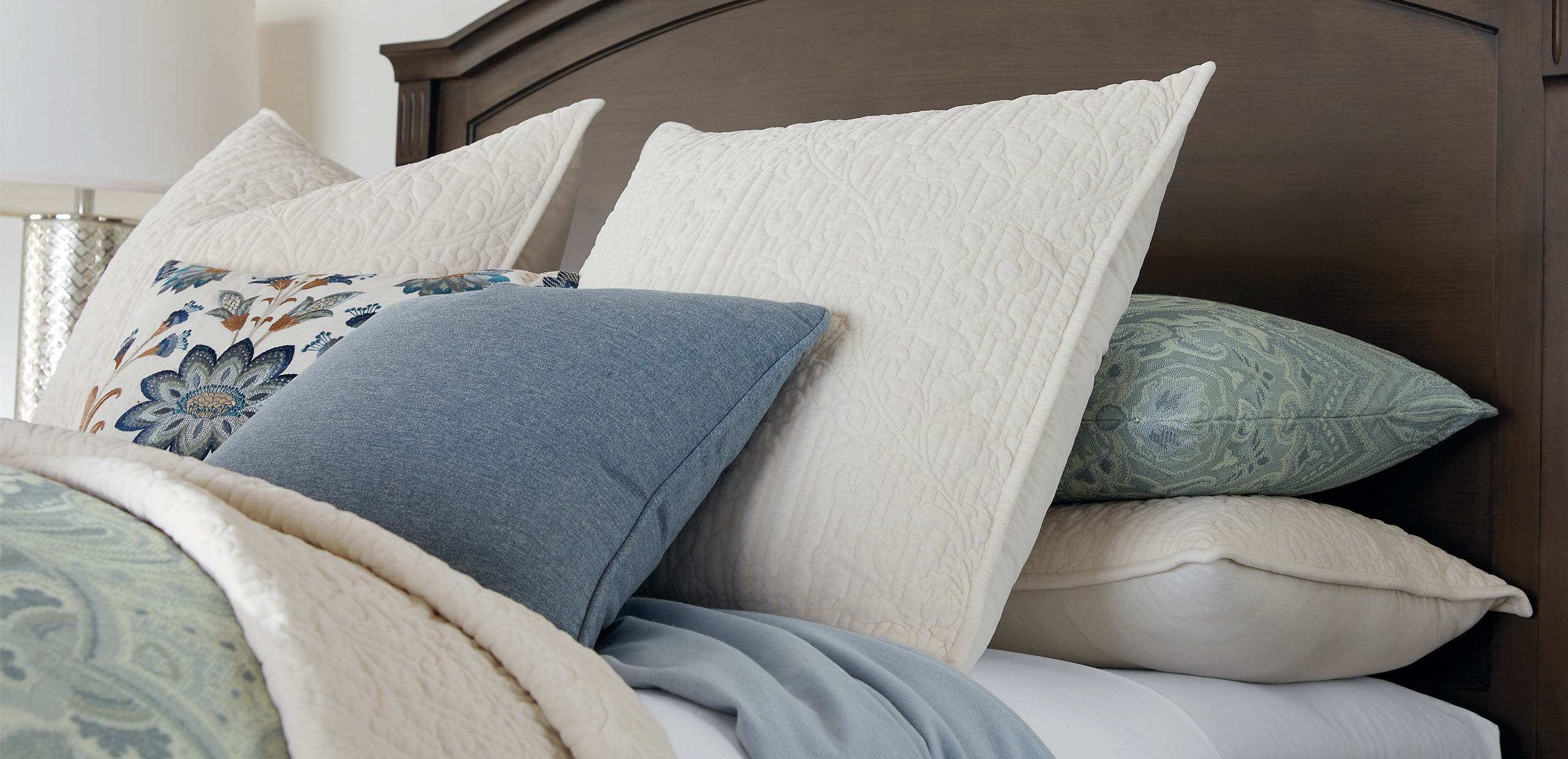 Garment-Dyed Velvet Quilt and Shams Set, Ivory | Ethan Allen