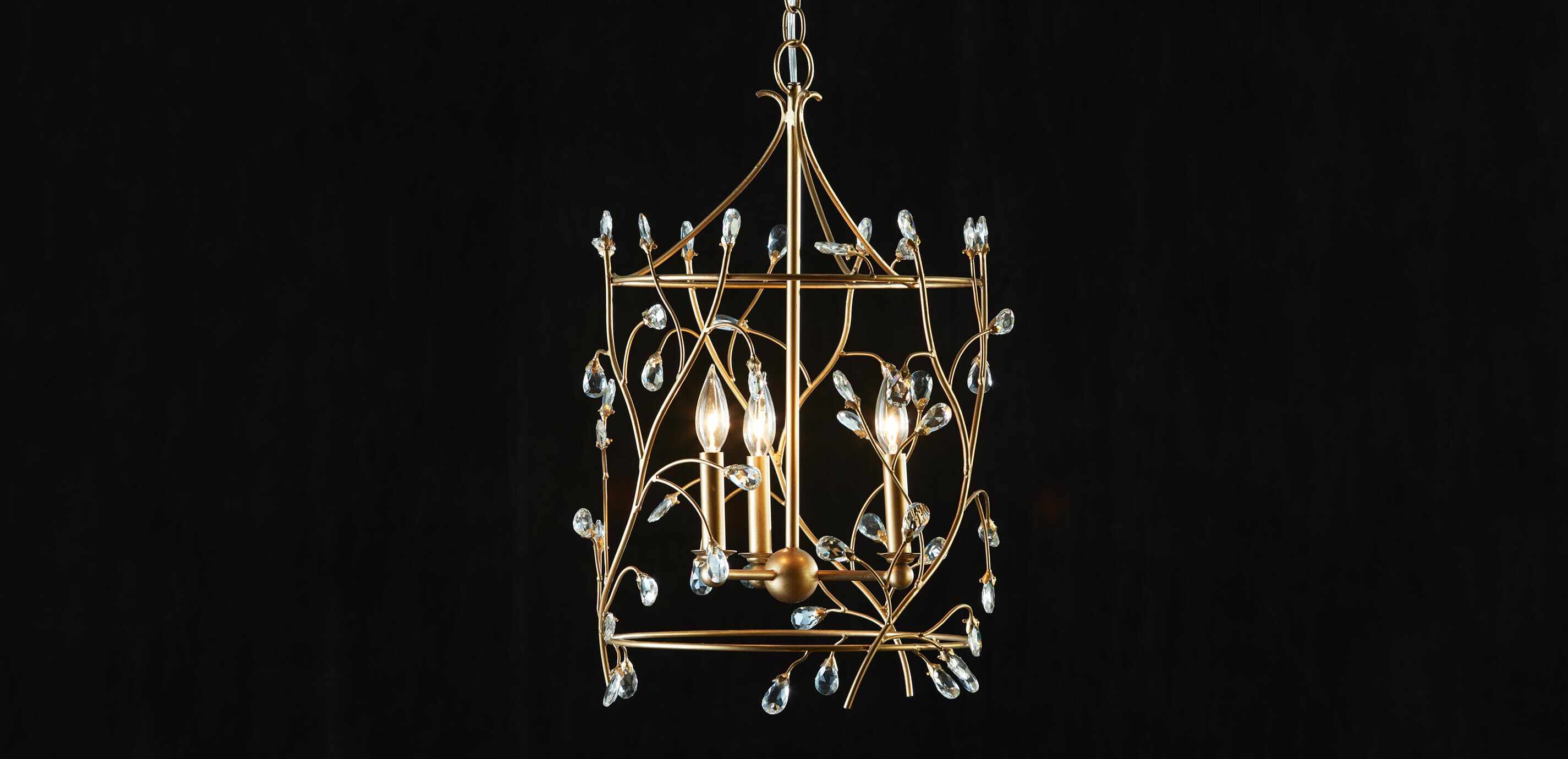 Clara Round Crystal Lantern | Beveled Crystal Lantern | Ethan Allen