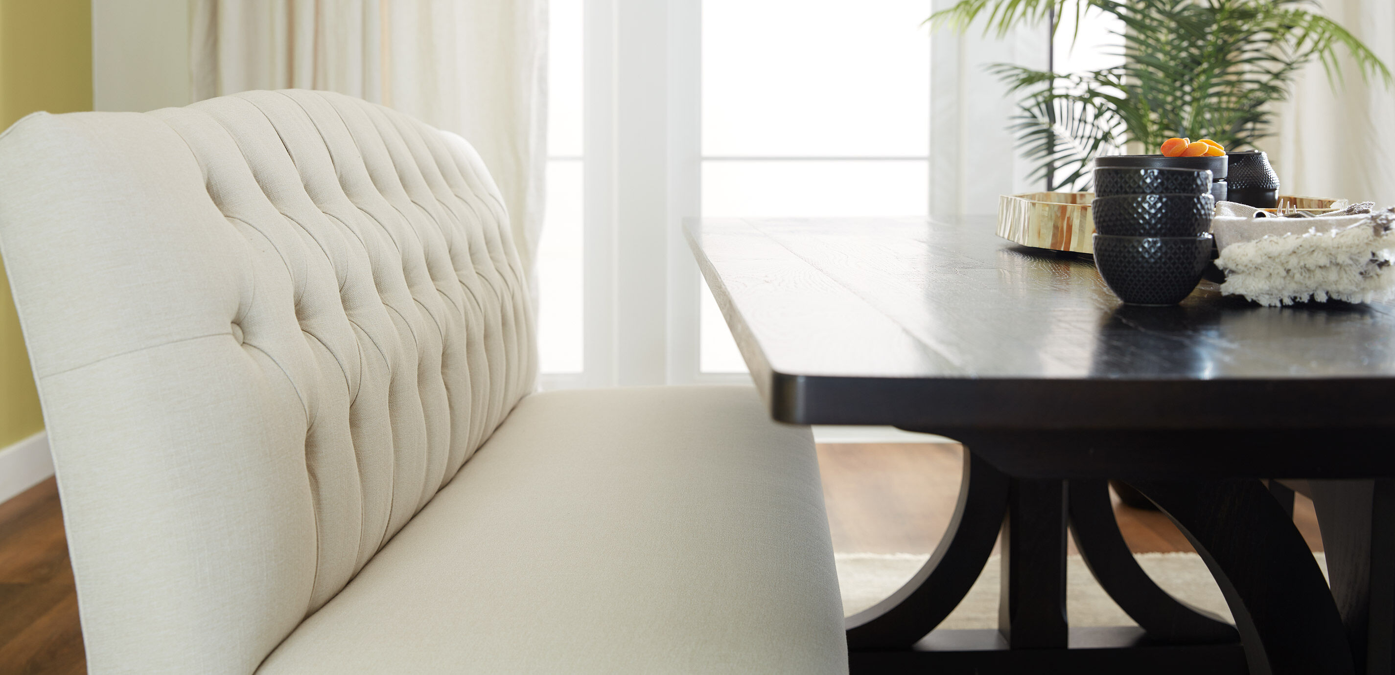 Cassian Dining Bench | Upholstered Dining Bench | Ethan Allen