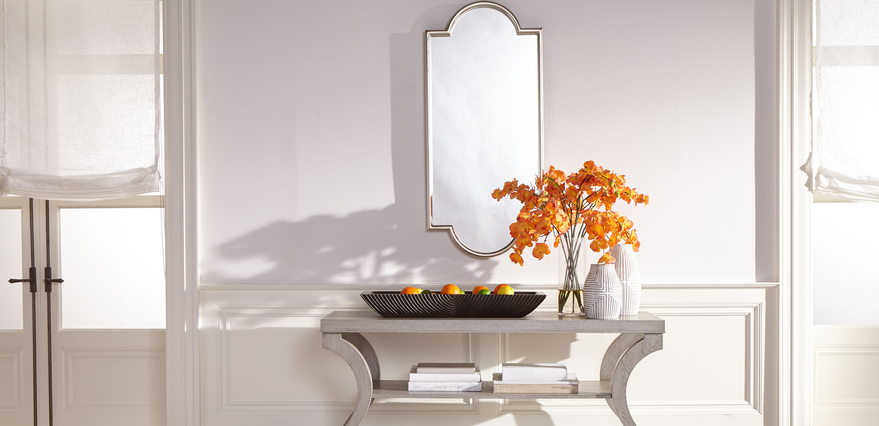 Jayne Silver Leaf Mirror | Resin Mirror | Ethan Allen