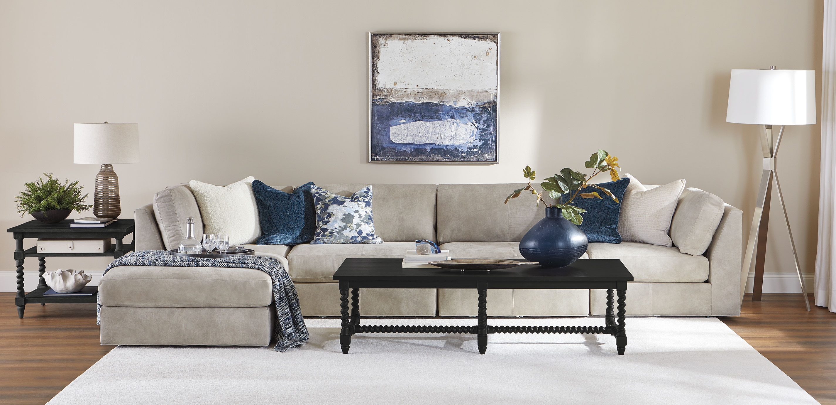 Hadlee Sculptural Glazed Dolomite Table Lamp | Ethan Allen