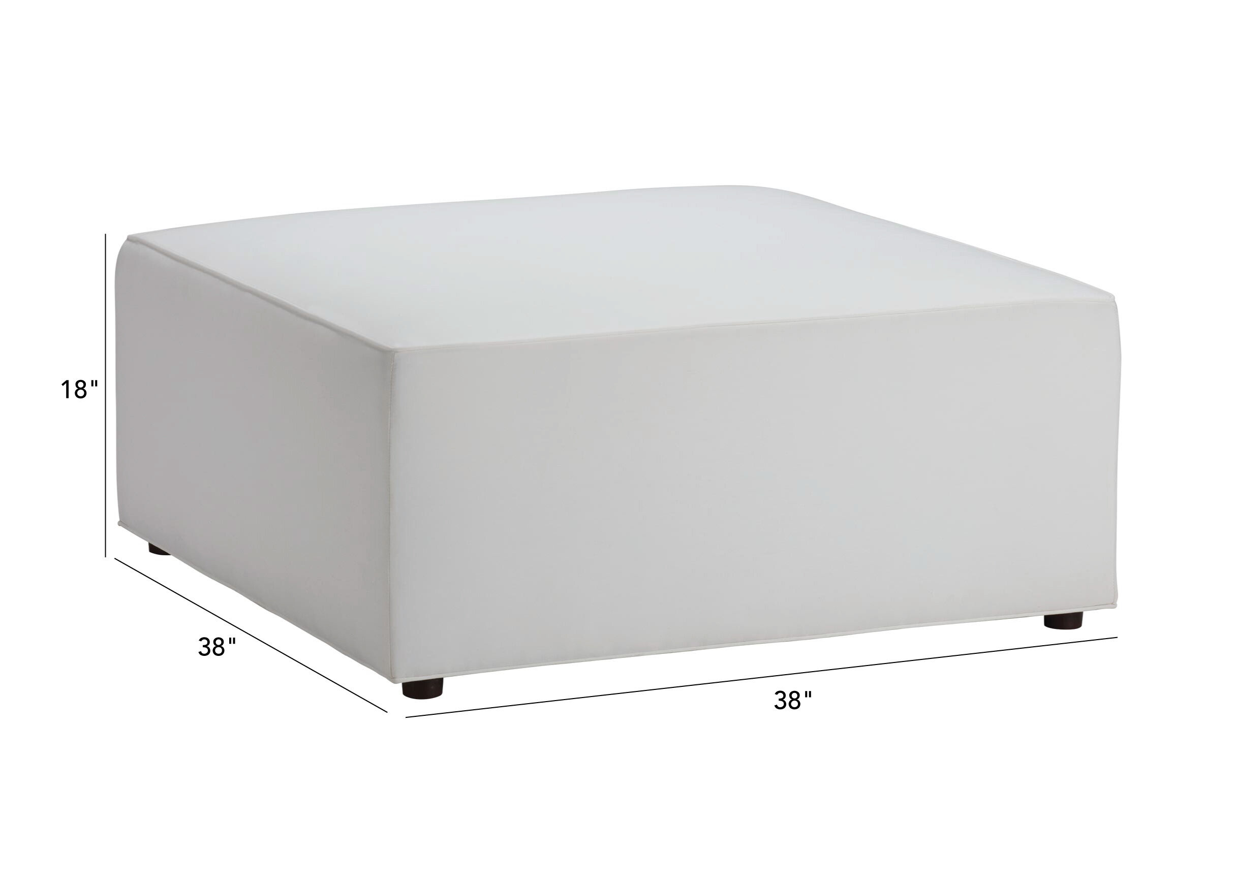 Atlantic Highland Square Ottoman | Upholstered Outdoor Ottoman | Ethan ...