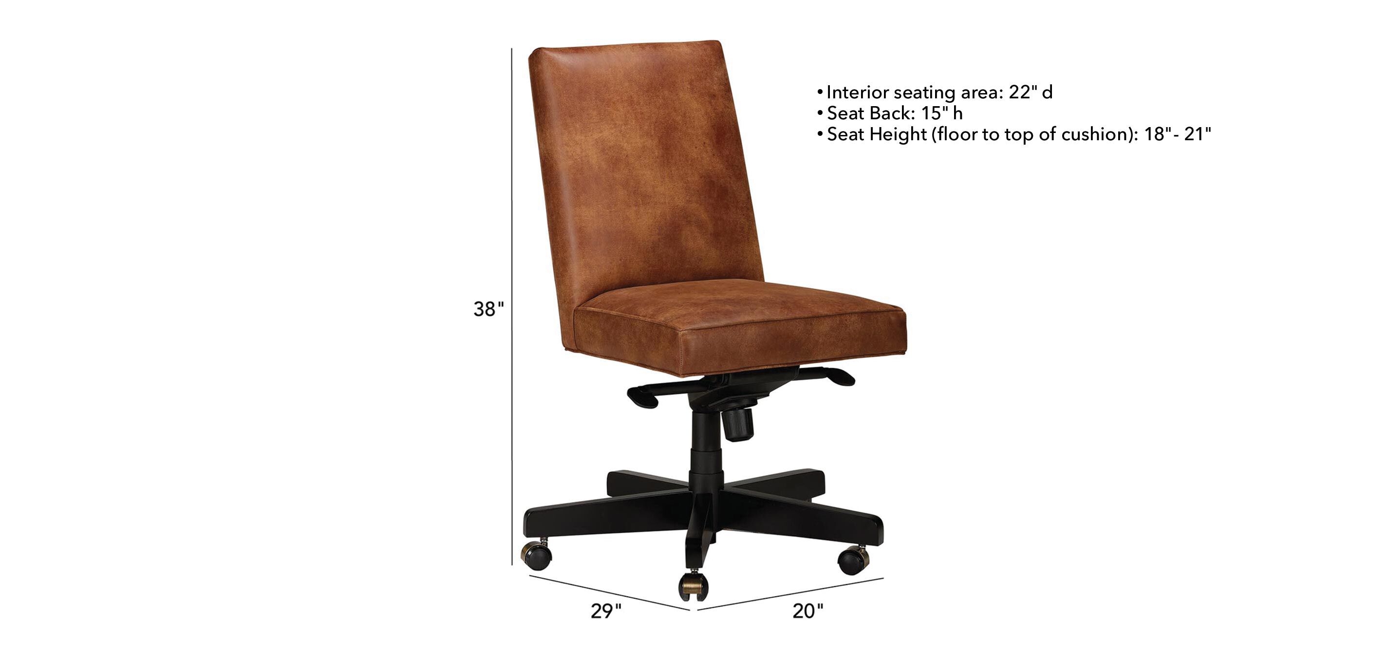 Jett Leather Desk Chair | Leather Executive Desk Chair | Ethan Allen