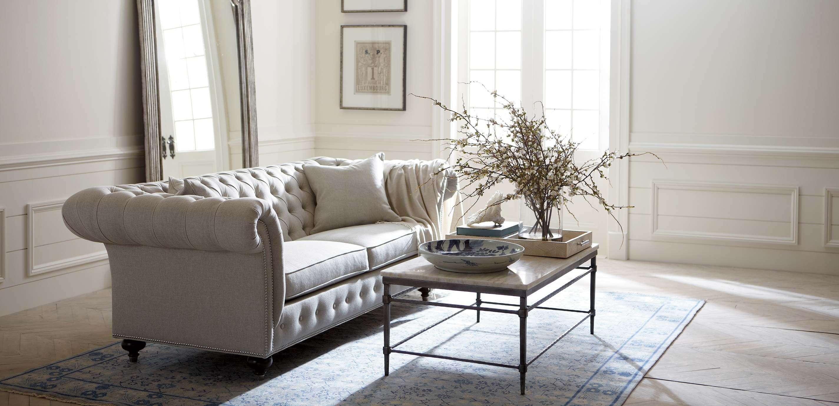 Khotan Rug, Gray/Blue | Traditional Patterned Rugs | Ethan Allen