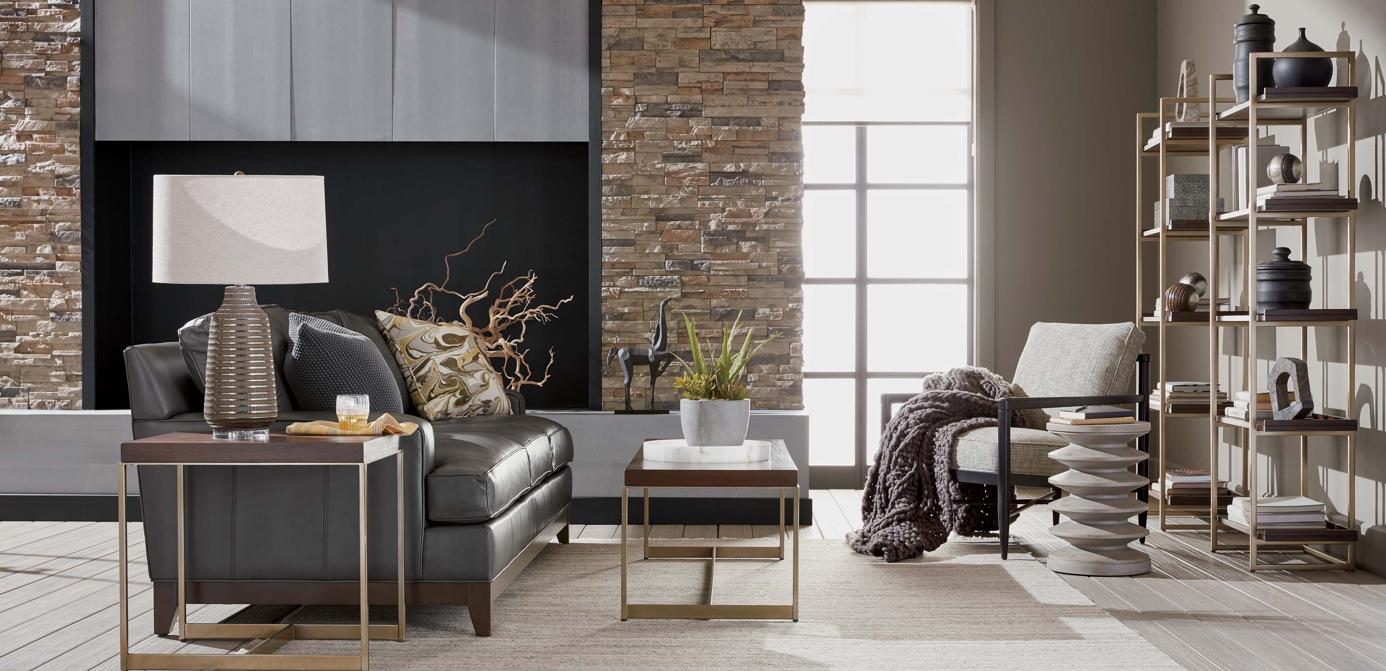 Hadlee Sculptural Glazed Dolomite Table Lamp | Ethan Allen