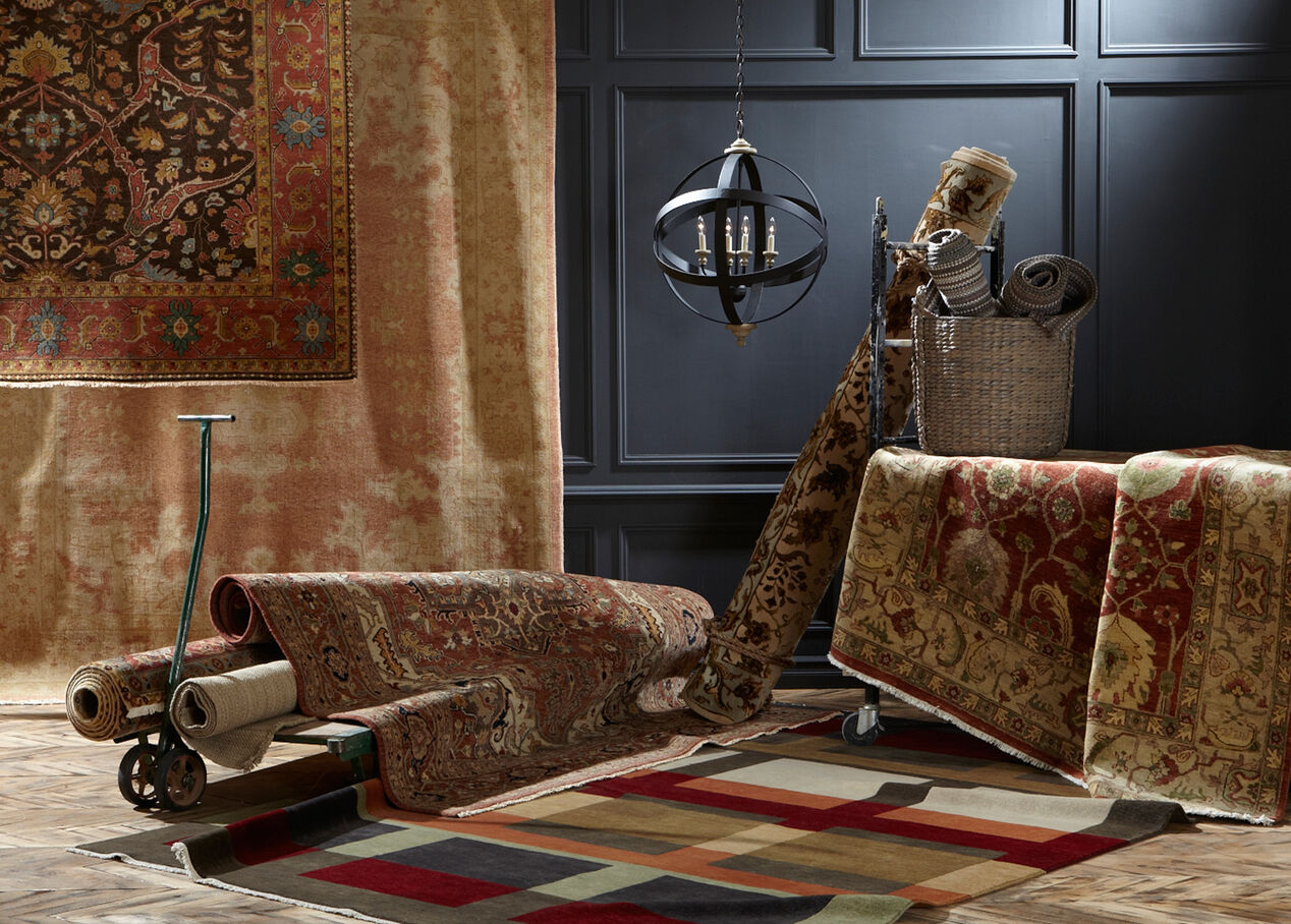 Indo Herat Rug, Rust/Ivory | Traditional Patterned Rugs | Ethan Allen