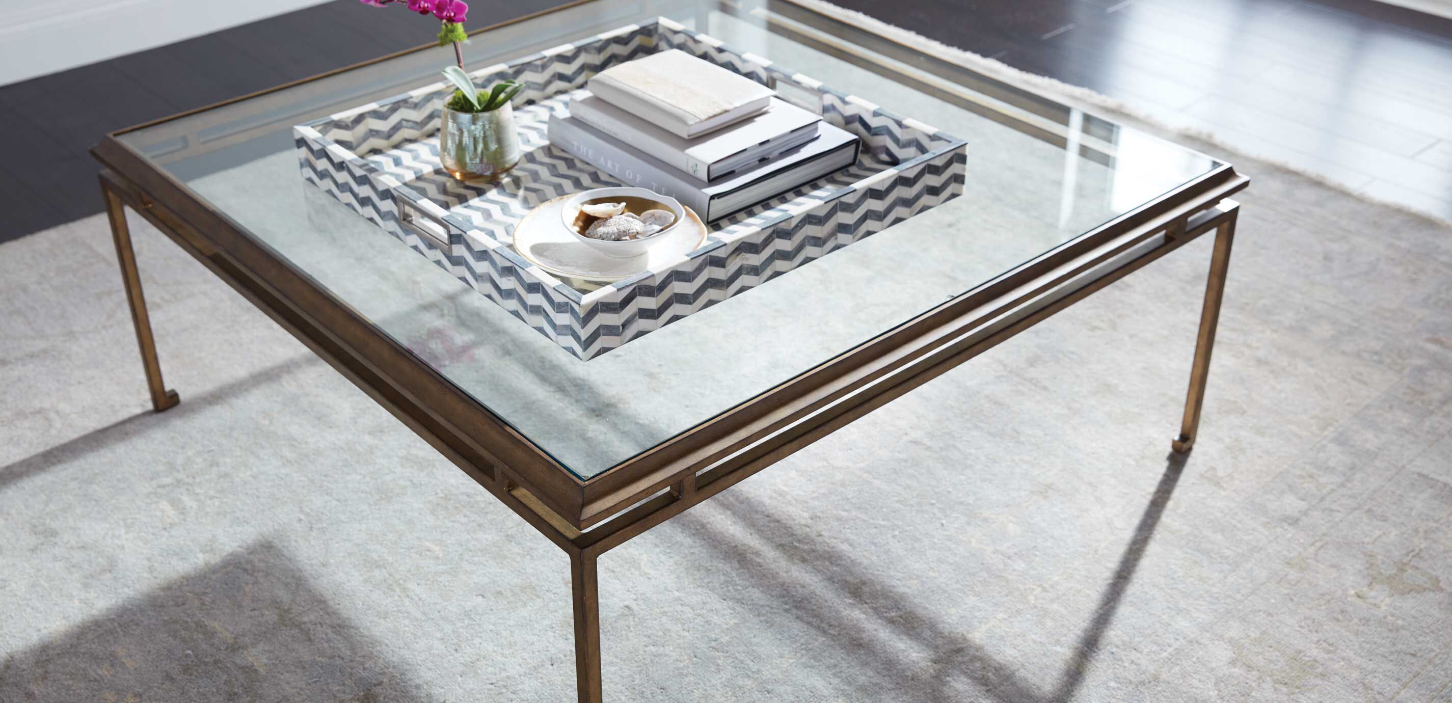 Chevron 24" Square Bone Tray| Decorative Accents | Ethan Allen