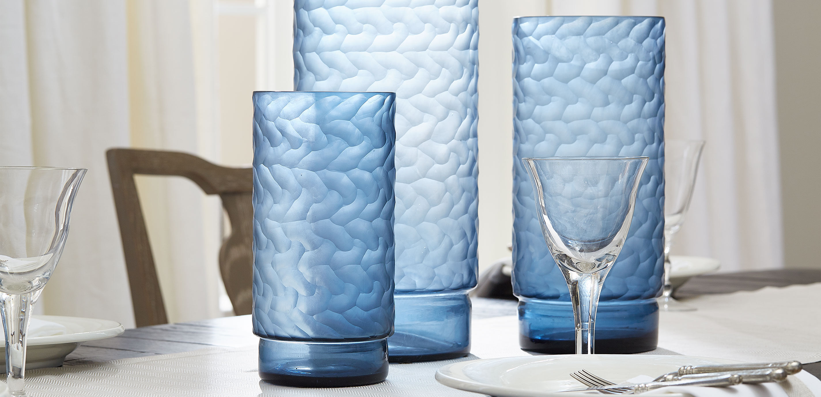 Chelsea Blue Decorative Vase | Dark Blue Glass Vase | Ethan Allen