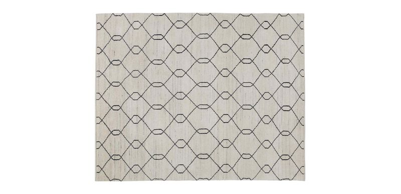 Tulu Trellis Rug, Natural/Black | Geometric & Striped Rugs | Ethan Allen