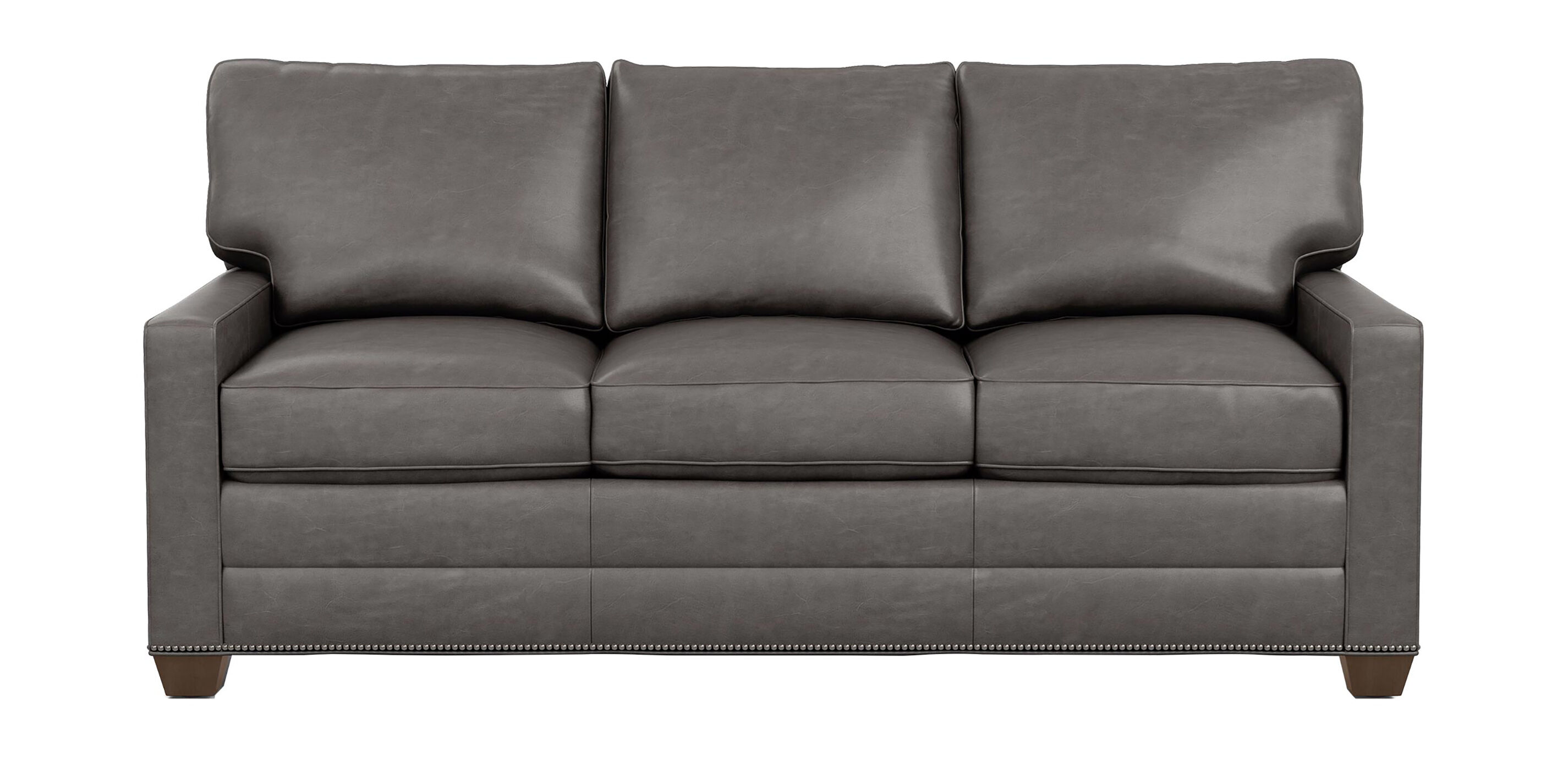 Bennett Track-Arm Leather Three Seat Sofa | The Bennett Collection ...