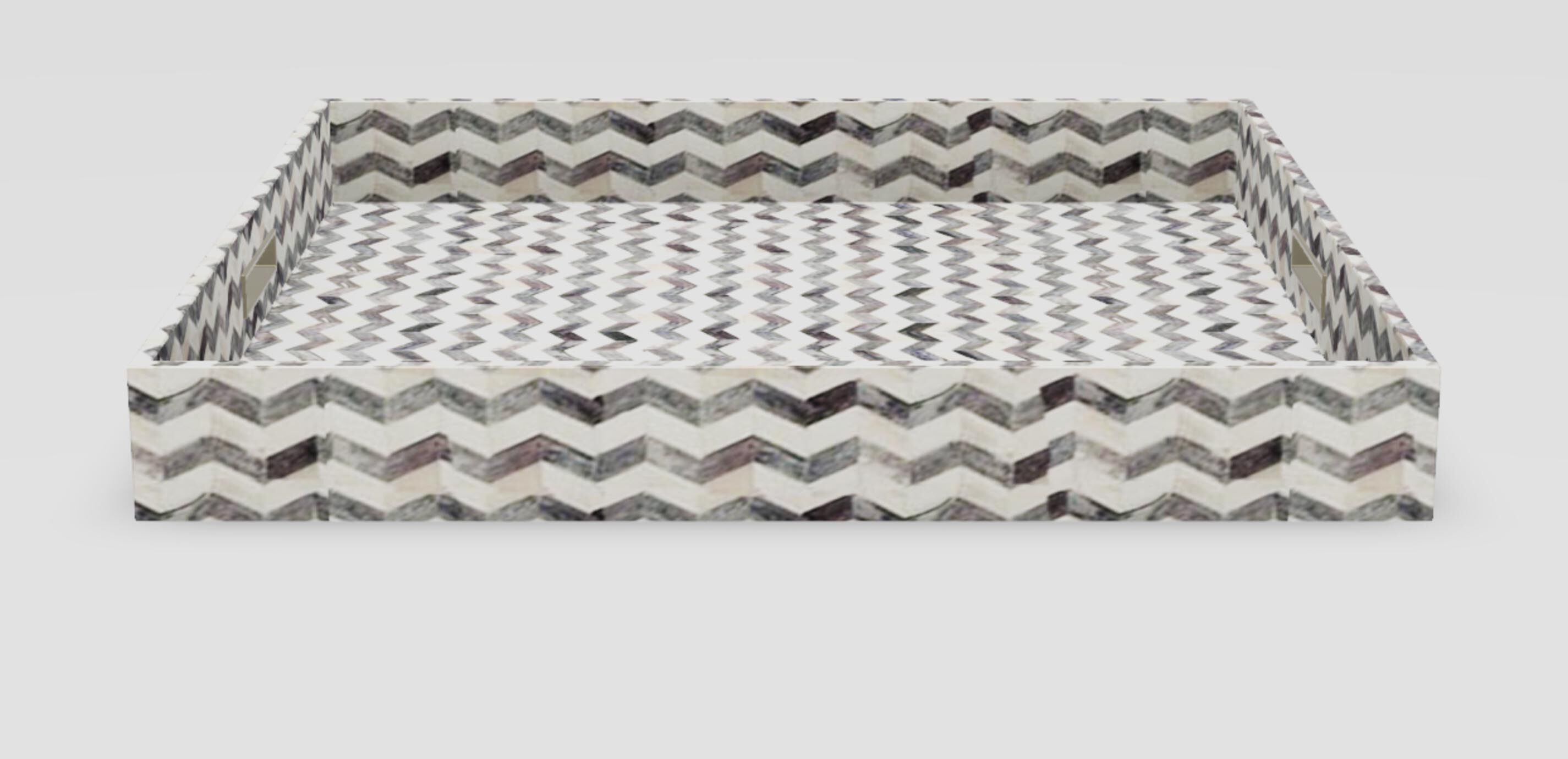 Chevron 24" Square Bone Tray| Decorative Accents | Ethan Allen
