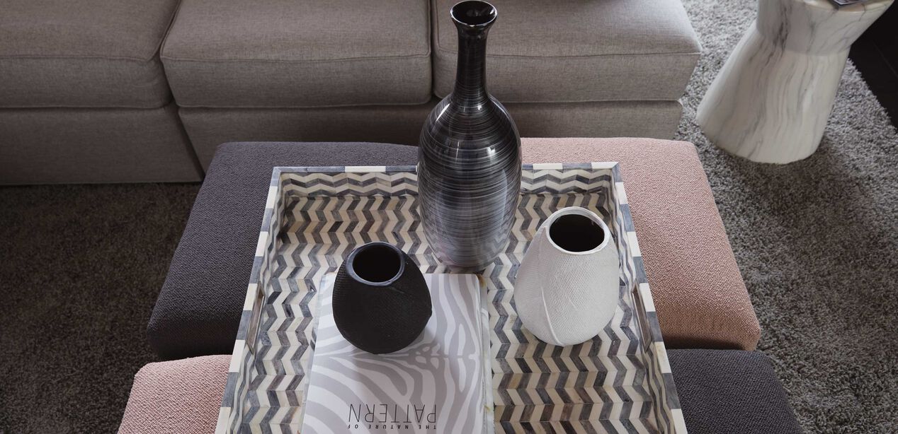 Chevron 24" Square Bone Tray| Decorative Accents | Ethan Allen