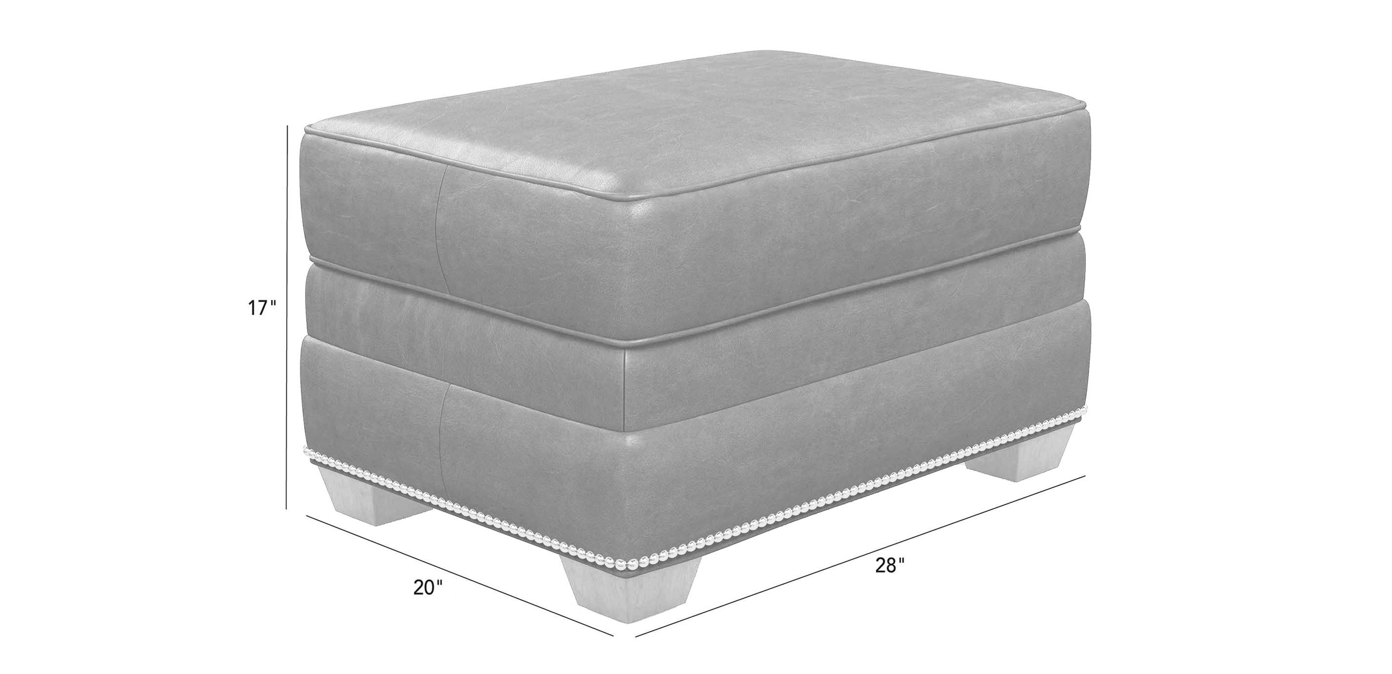Bennett Leather Ottoman | The Bennett Collection | Ethan Allen