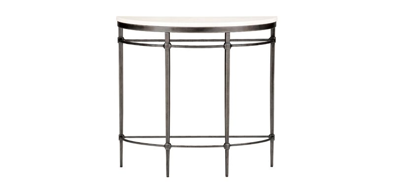 Vida Stone-Top Demilune Console | Ethan Allen