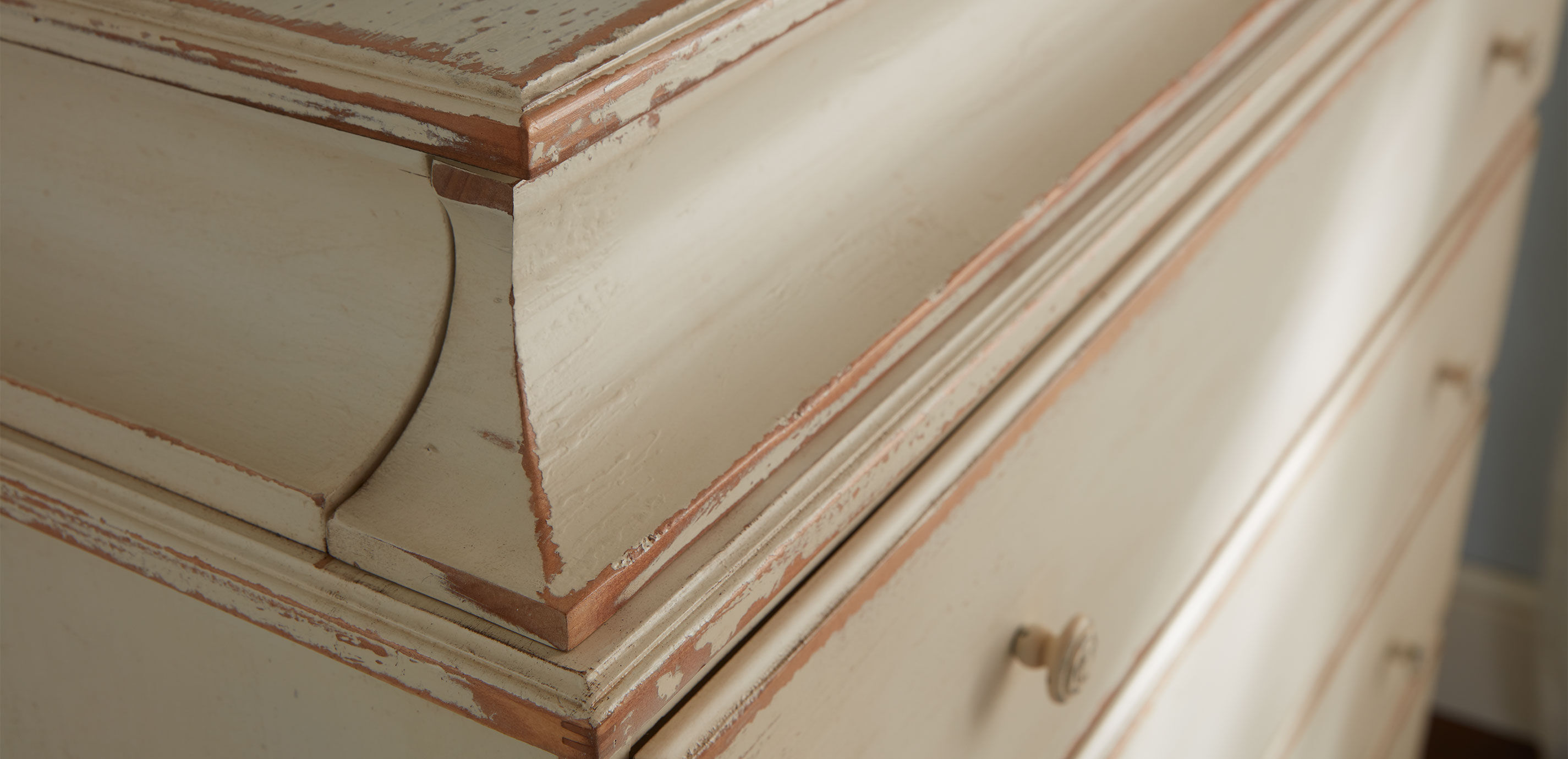 Leora Antiqued White Tall Chest | Dressers & Chests | Ethan Allen