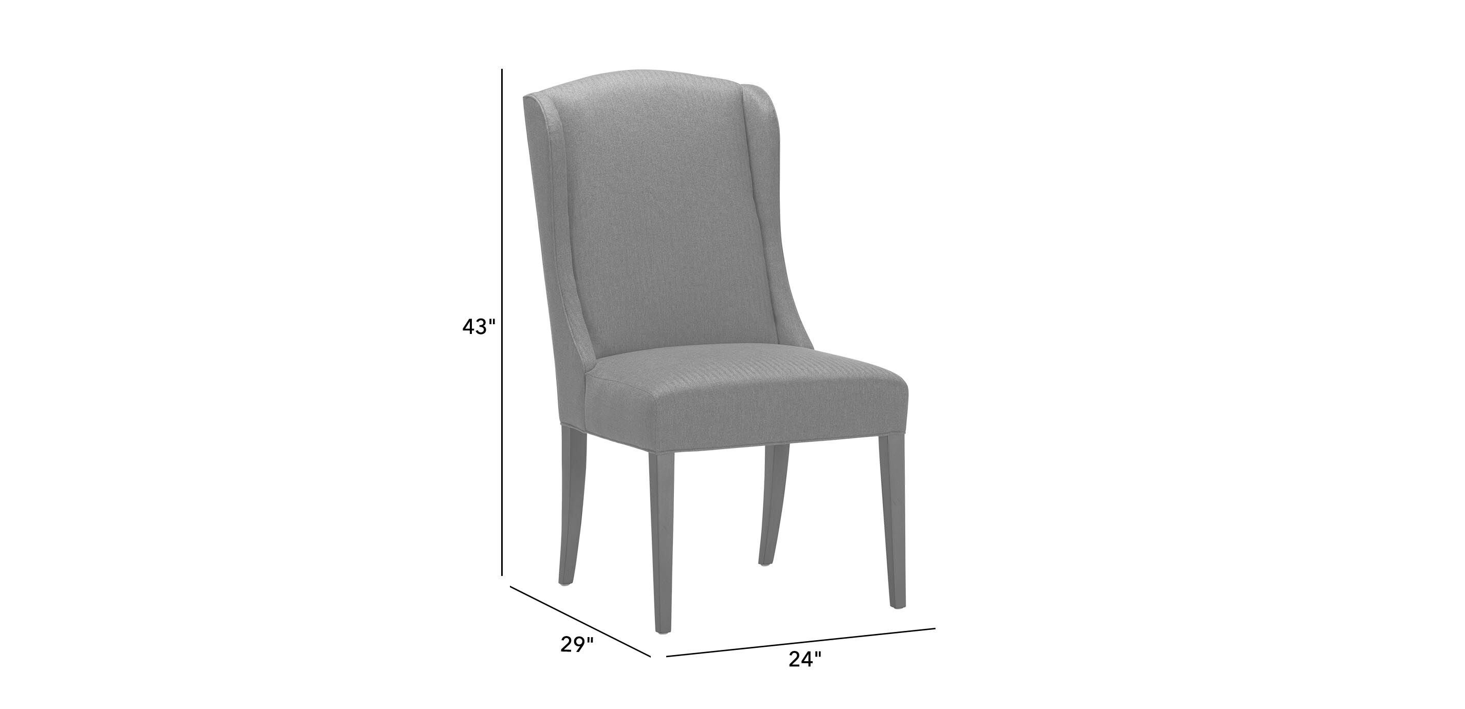 Lenoir Wingback Dining Side Chair in Fabric | Ethan Allen