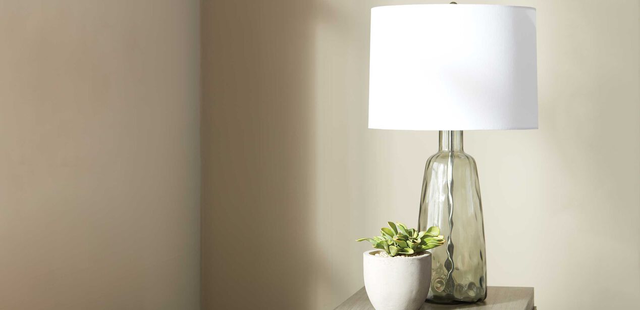 Tino Blown Gray Glass Retro-Style Table Lamp | Ethan Allen | Ethan Allen