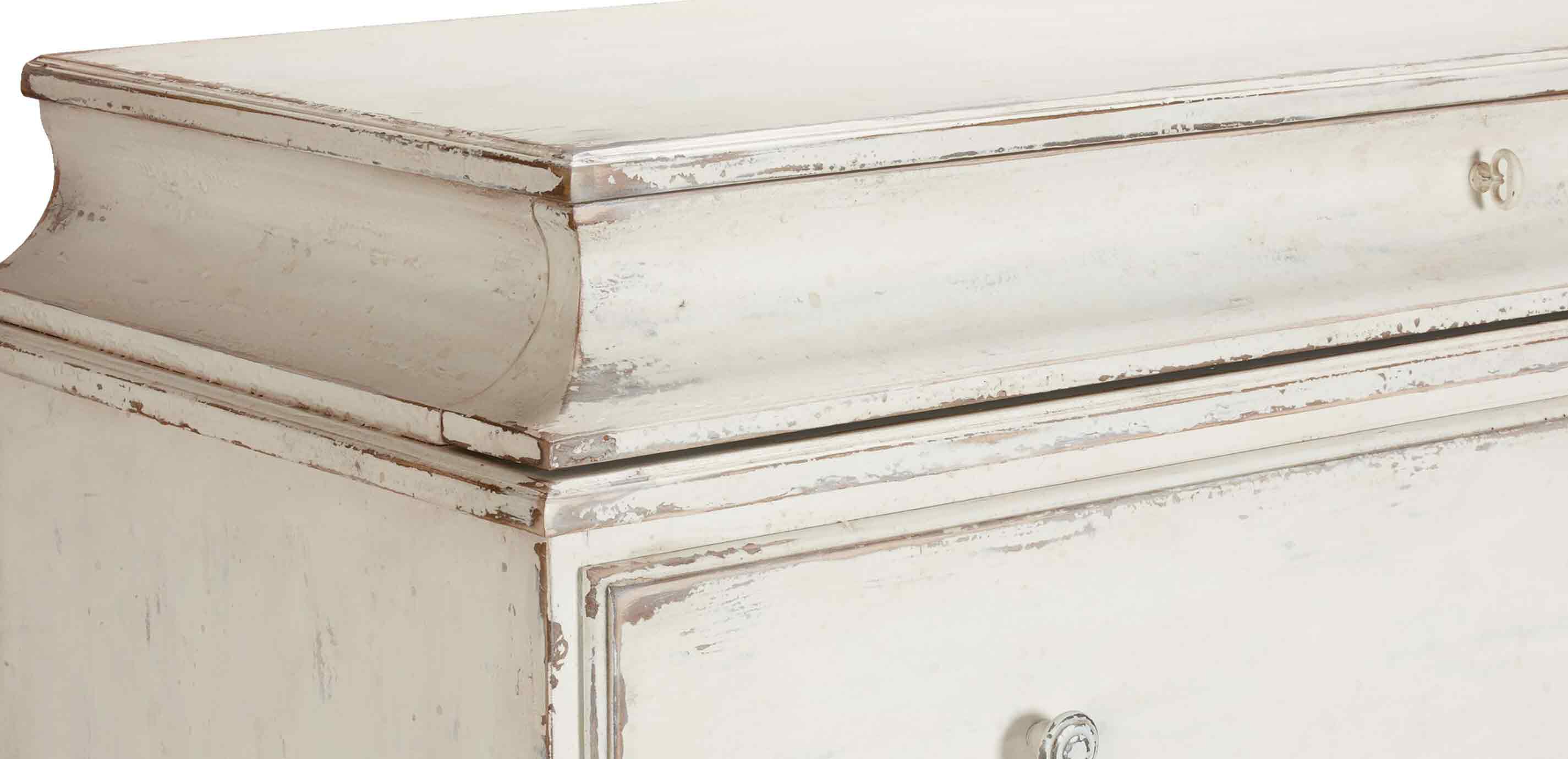 Leora Antiqued White Tall Chest | Dressers & Chests | Ethan Allen