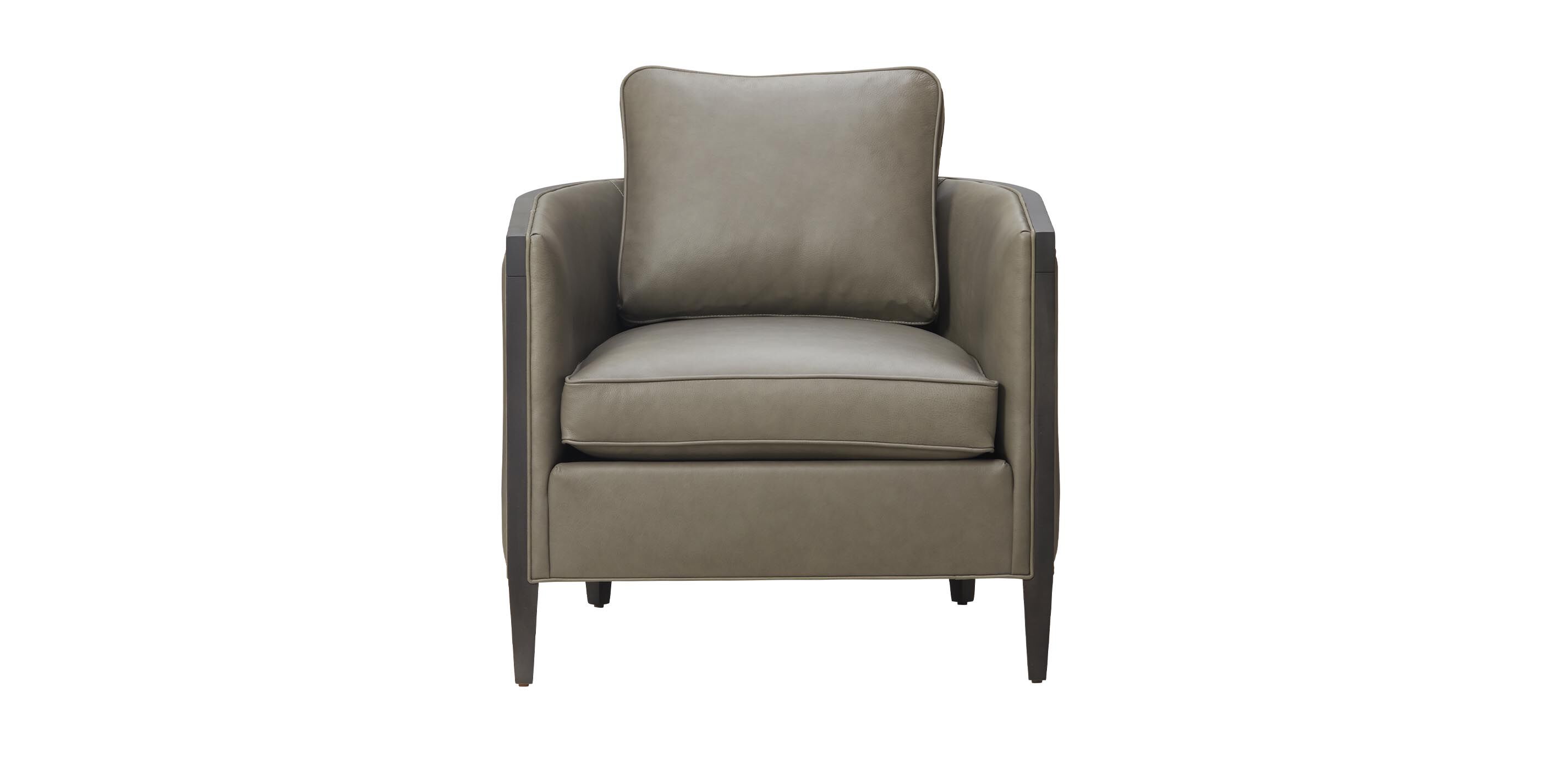 Portland Leather Barrel Chair | Art Deco Leather Chair | Ethan Allen