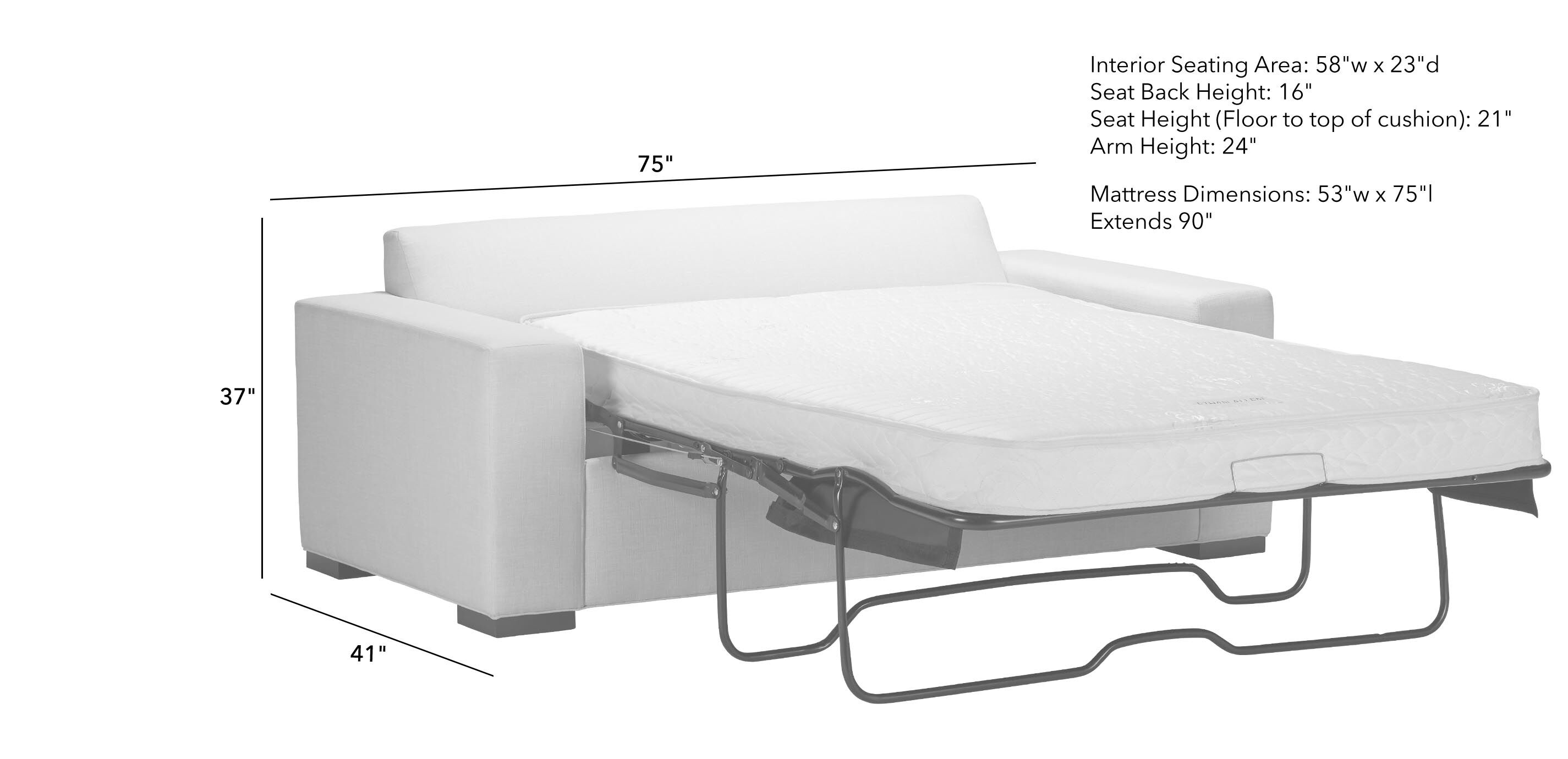 Conway Sleeper Sofa: Square-Arm Pullout Couch | Ethan Allen