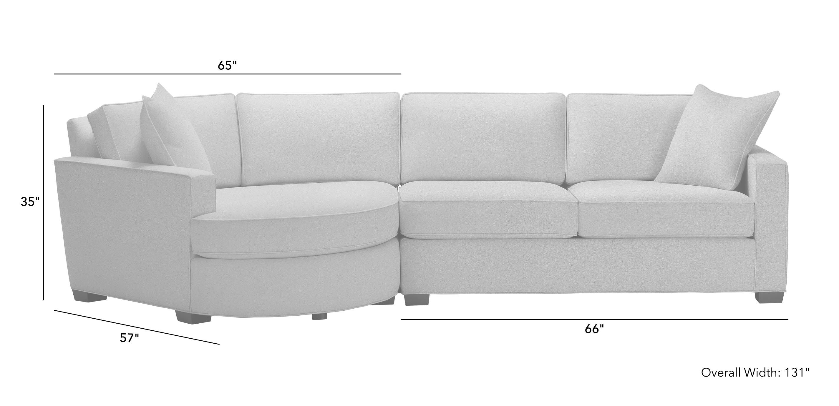 Spencer Track Arm Two Piece Sectional with Round Cuddle Chaise