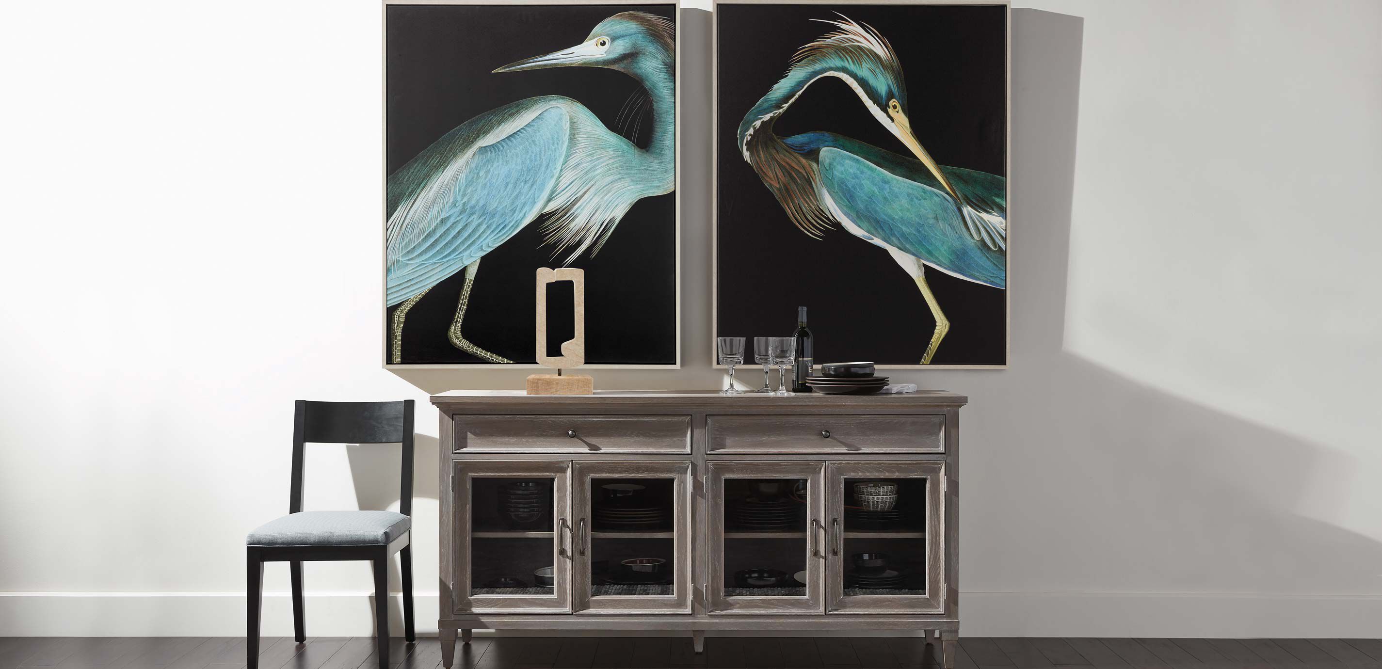 Grand Heron Artwork | Blue-Crested Heron Wall Art | Ethan Allen