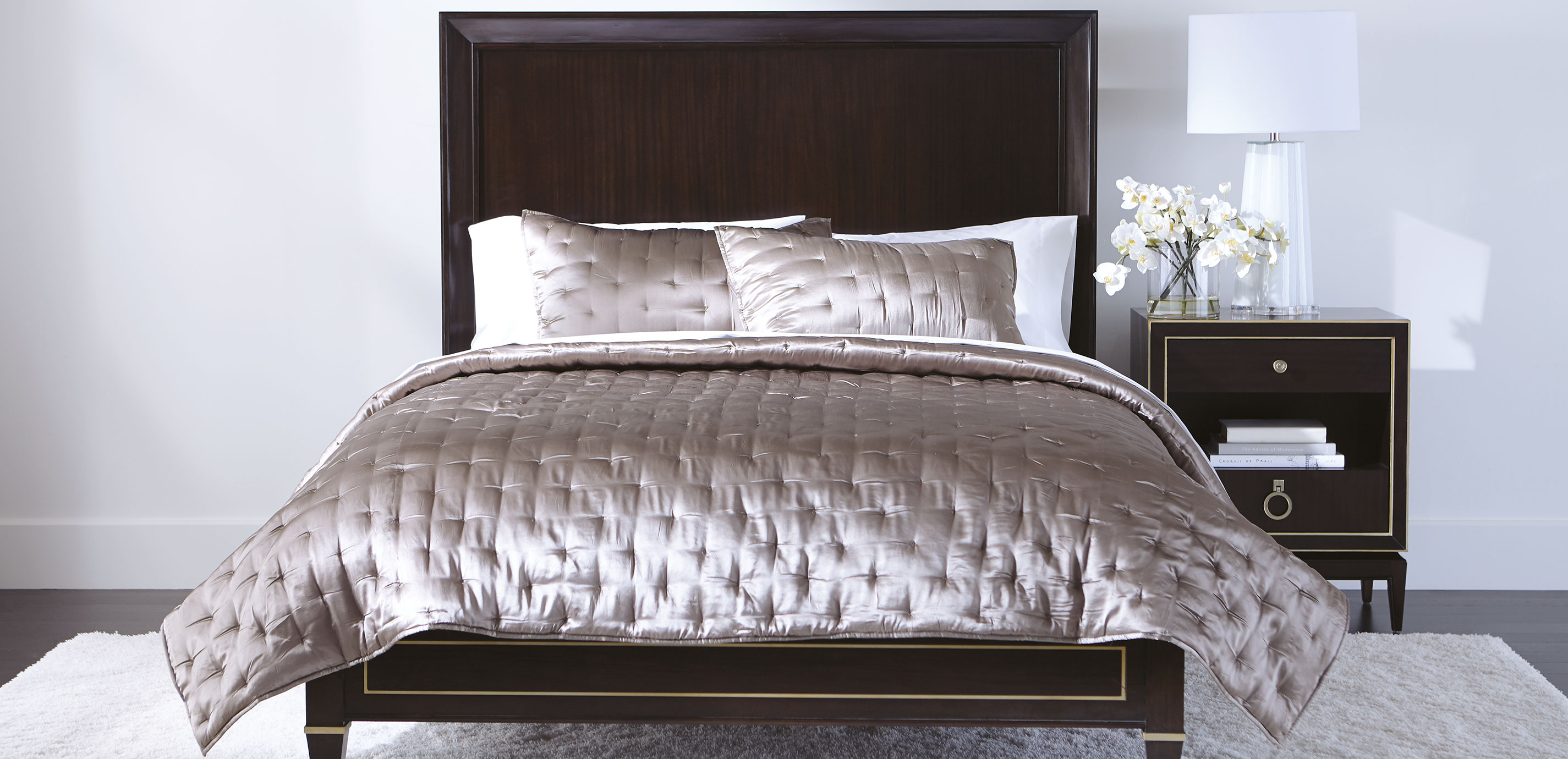 Washed Silk Coverlet and Shams, Taupe | Home Textile | Ethan Allen