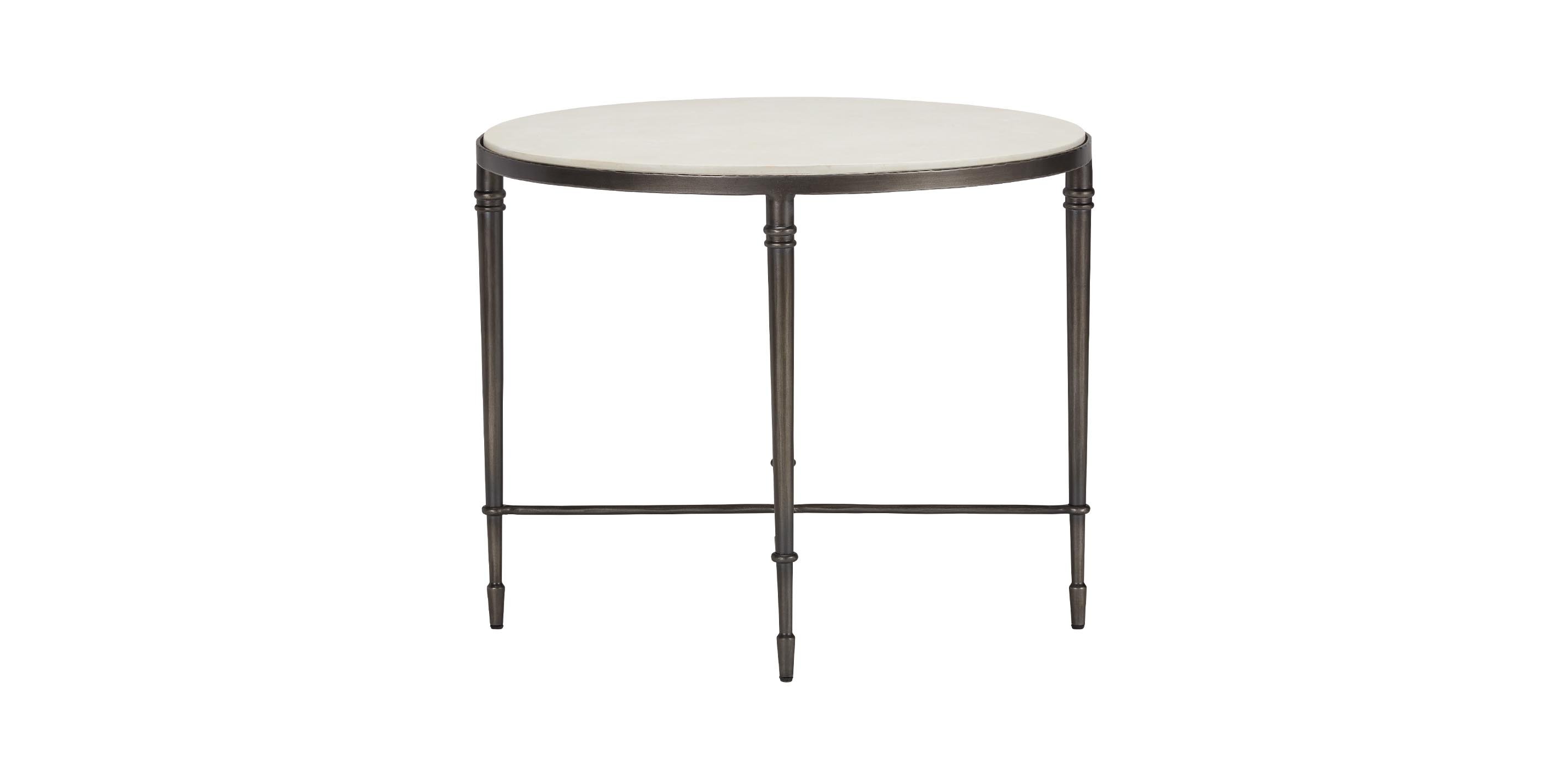 Valeria Stone-Top Oval End Table | Ethan Allen